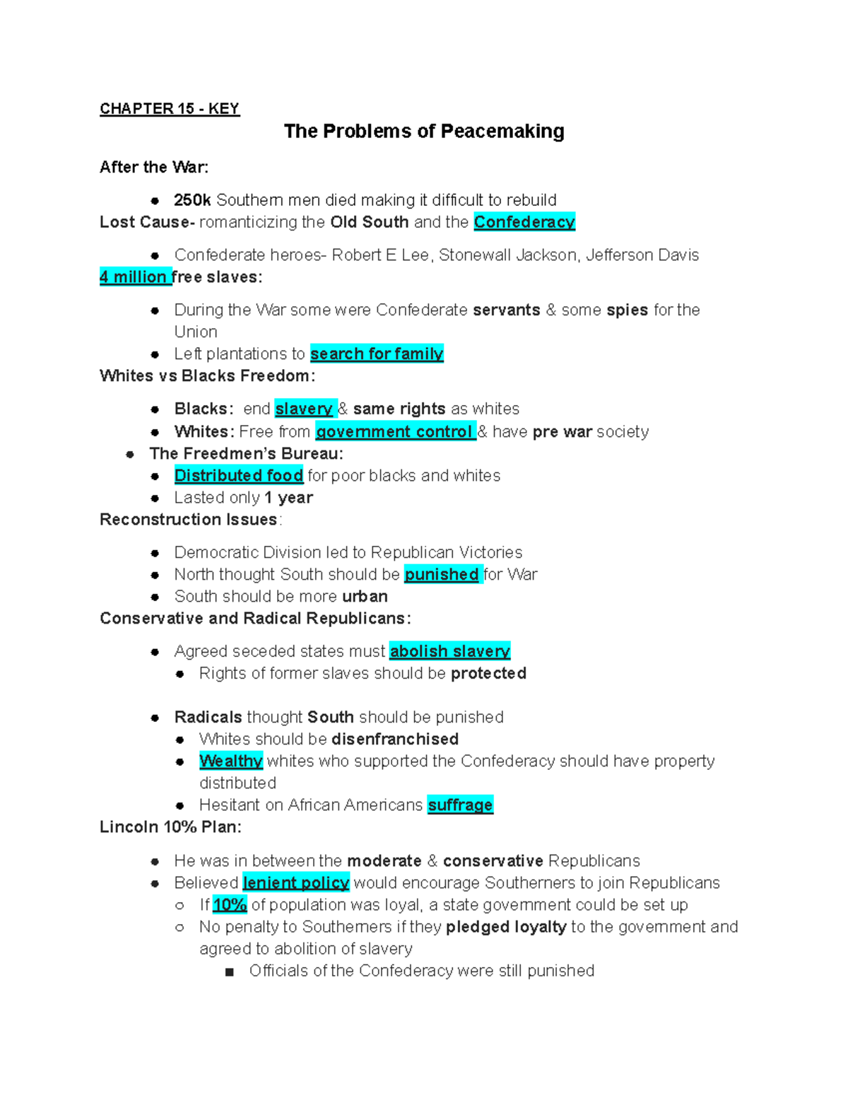 Simplified Chapter 15 Apush - CHAPTER 15 - KEY The Problems of ...