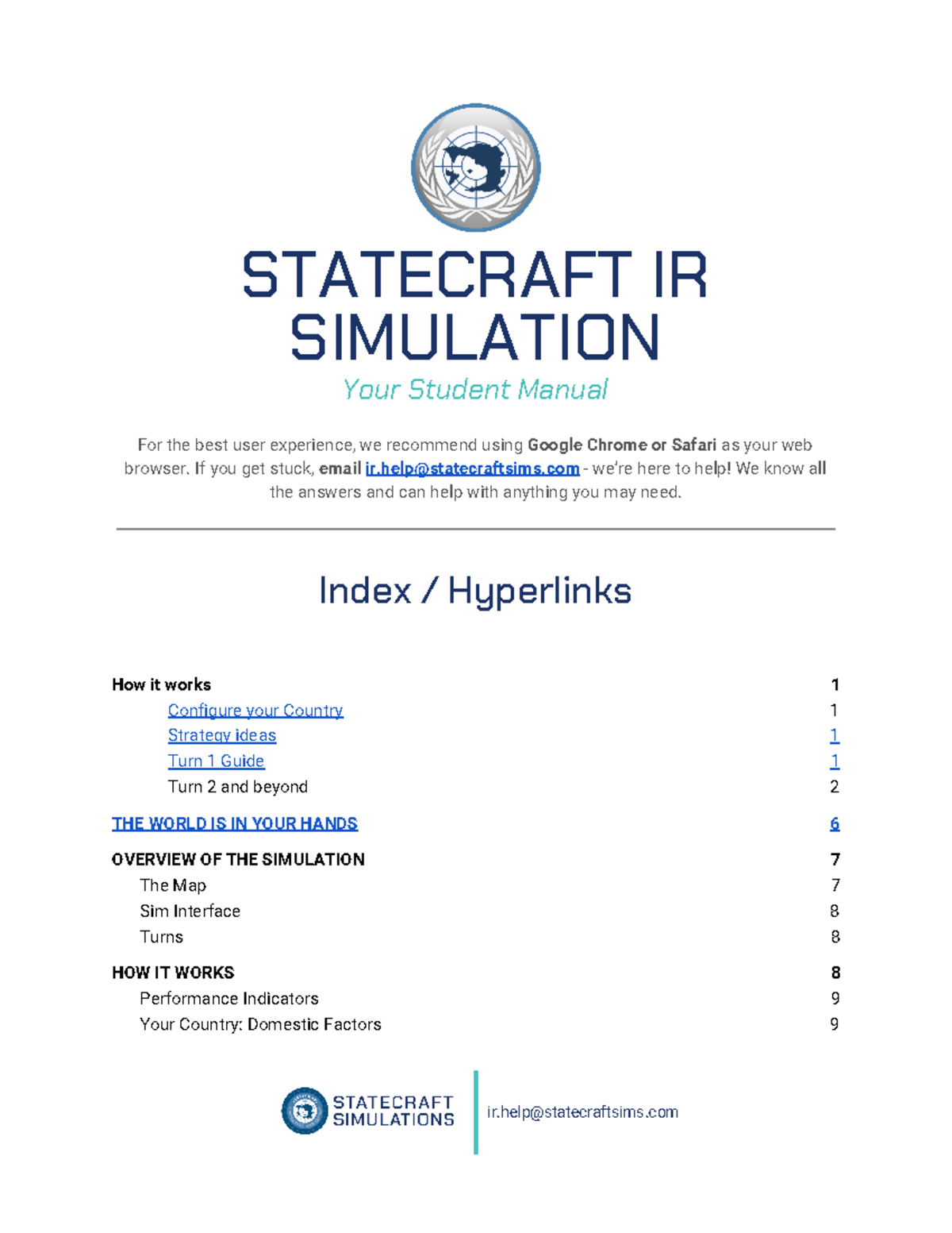 Statecraft Simulation Manual for IR Course: A Student Guide - Studocu