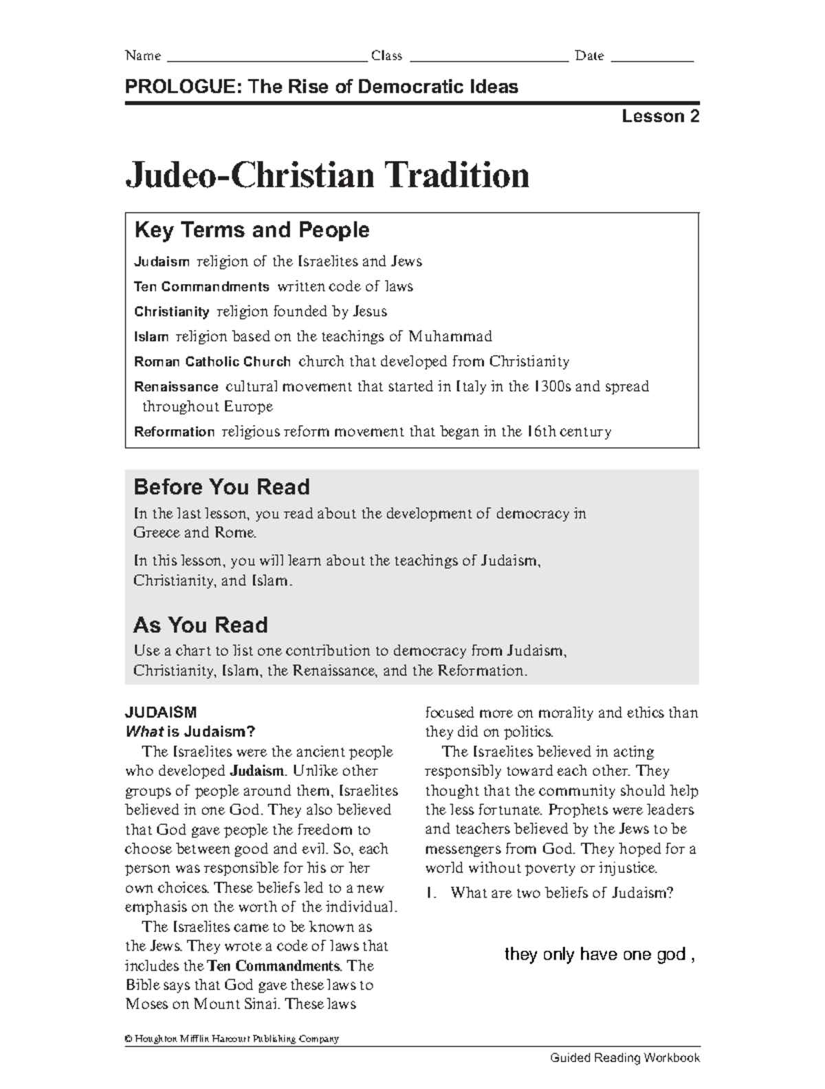 GRW M01L02 - Key Terms and Concepts on Judaic and Christian Traditions ...