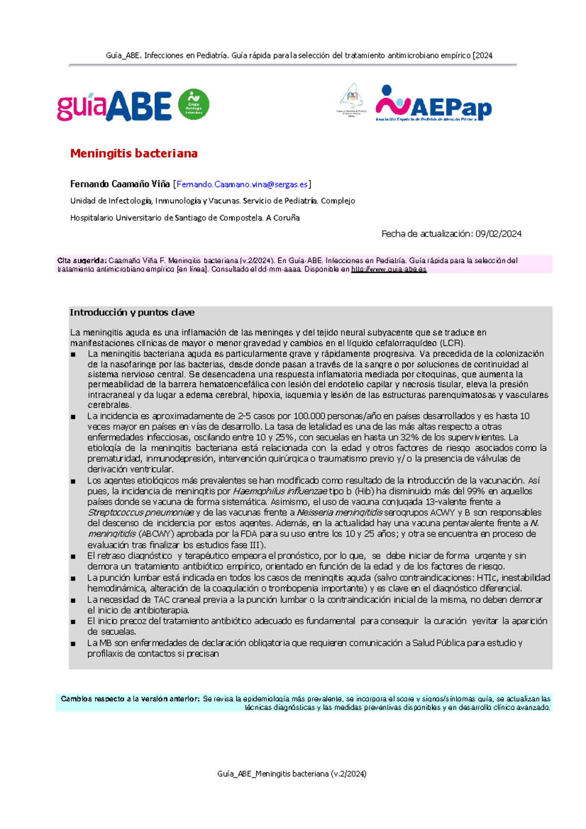 Guía ABE: Tratamiento Antimicrobiano Empírico en Meningitis Bacteriana ...