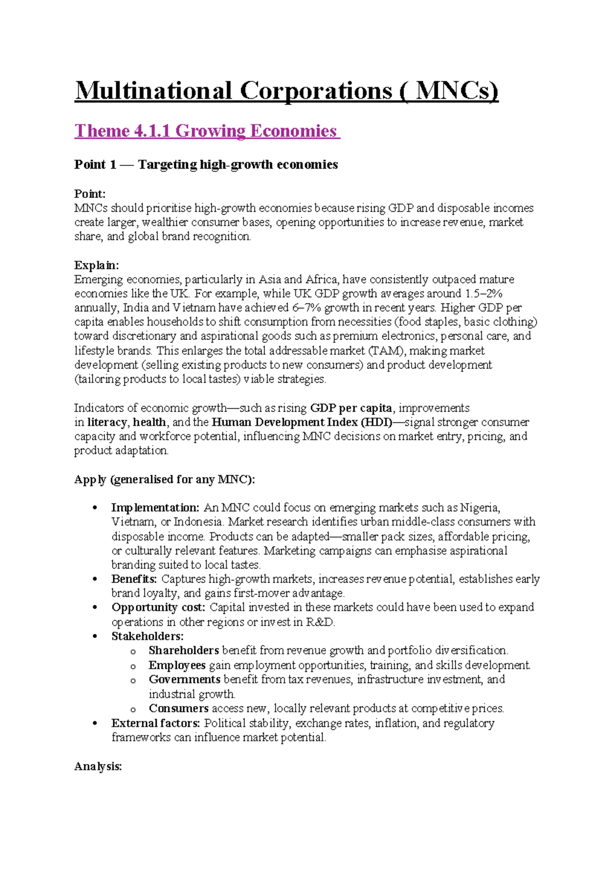 MNCs Theme 4 - Strategies for Targeting Emerging Economies and FDI ...