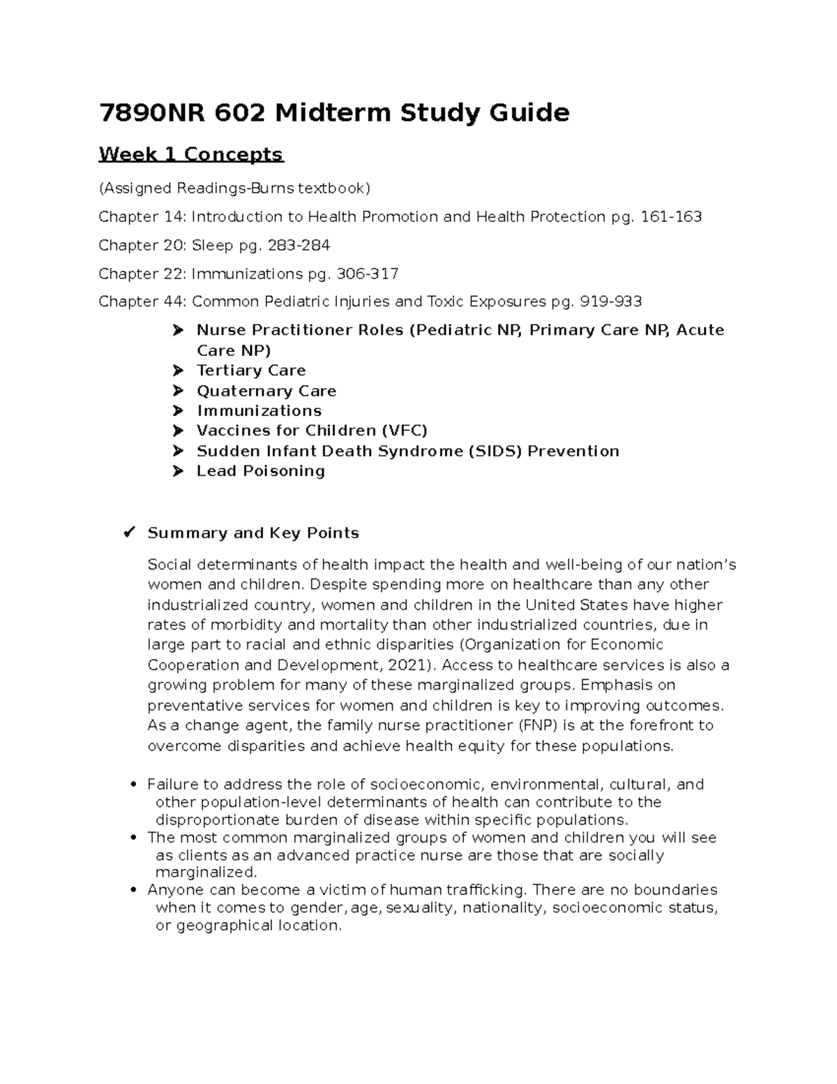 NR 602 Midterm Study Guide: Key Concepts & Clinical Applications - Studocu