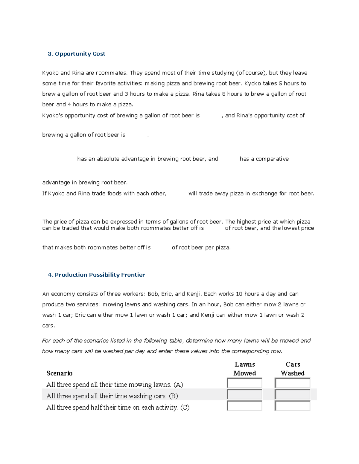 Comparative Advantage Analysis: Opportunity Cost & PPF Insights - Studocu