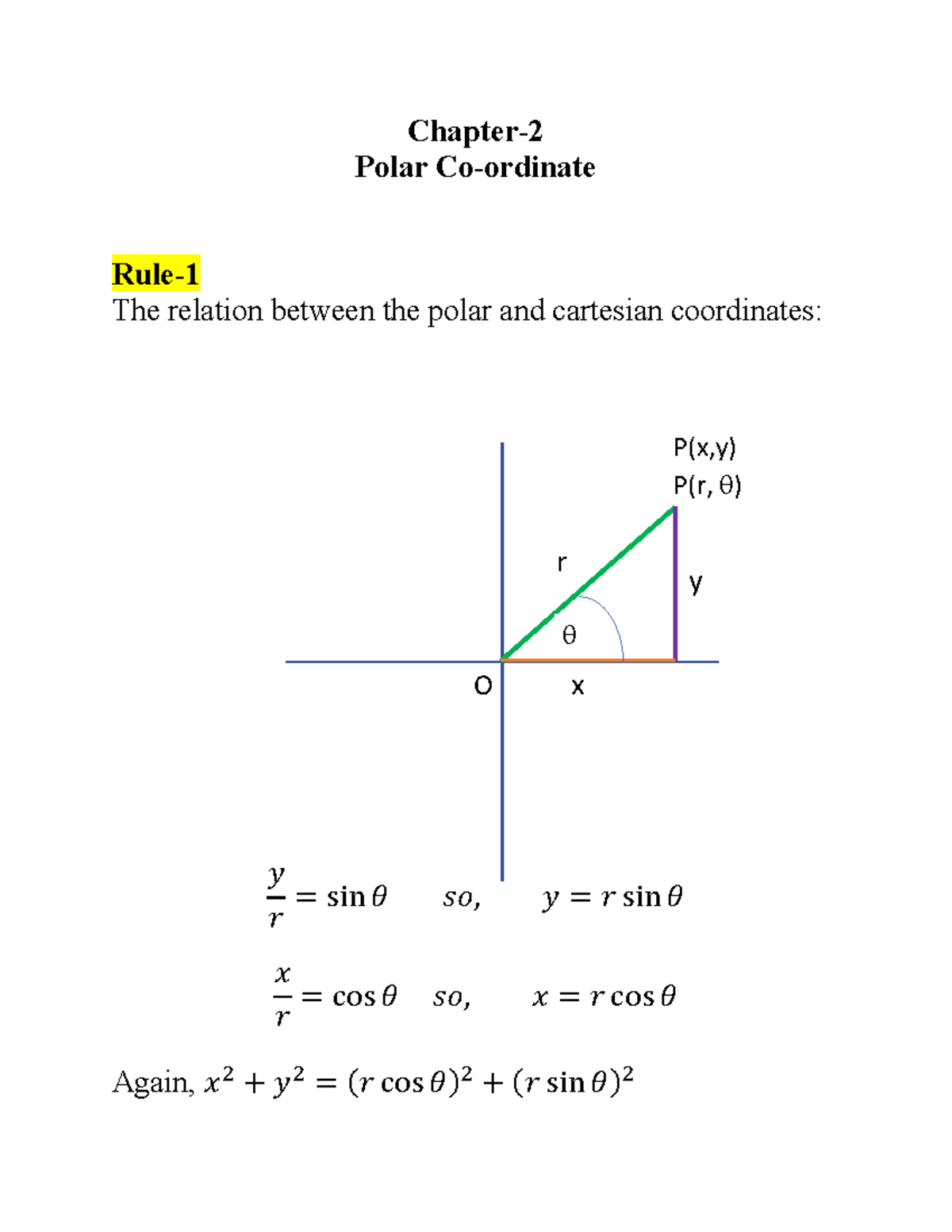 Polar Coordinates: Relation to Cartesian Coordinates - Lecture - Studocu