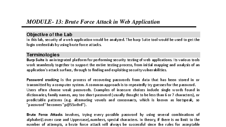 Module 13+Brute+Force+Attack+in+Web+Application - MODULE- 13: Brute ...