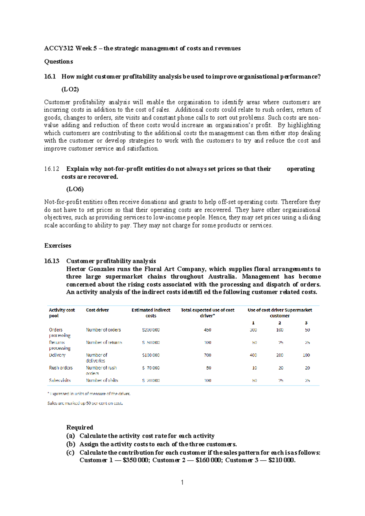 ACCY312 Tutorial Week 5 - ACCY312 Week 5 – the strategic management of ...
