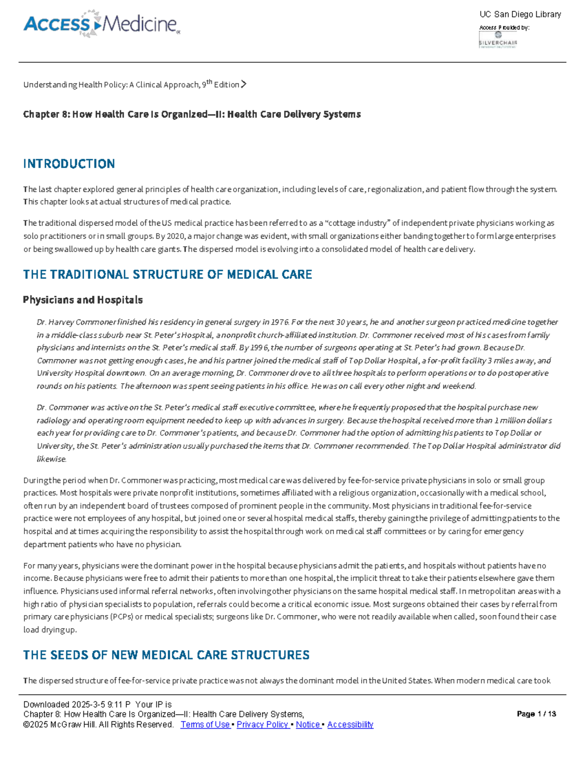 Understanding Health Policy: Health Care Delivery Systems, Ch. 8 - Studocu