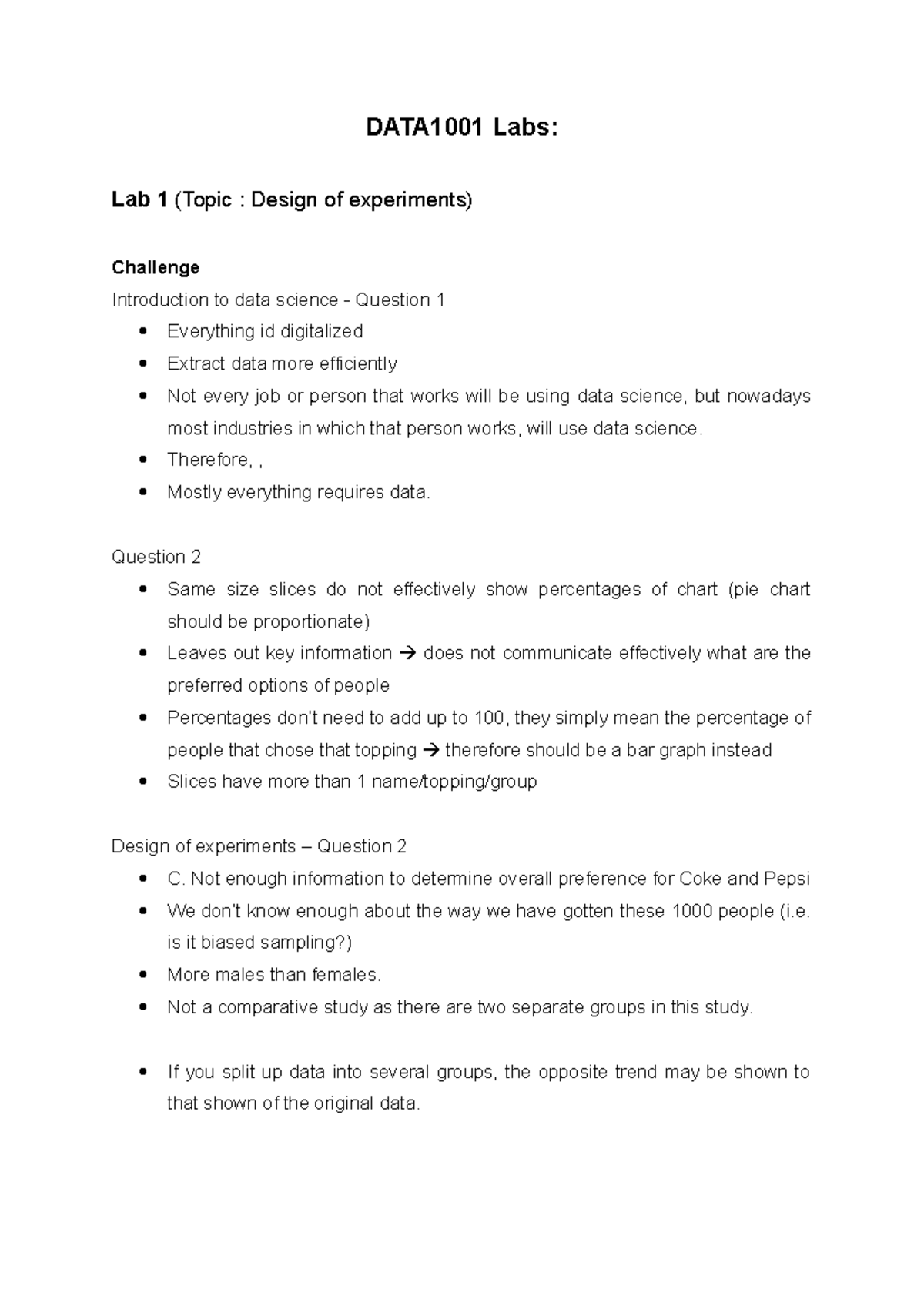 DATA1001 Tutorial/Lab Notes: Design of Experiments & Graphical ...