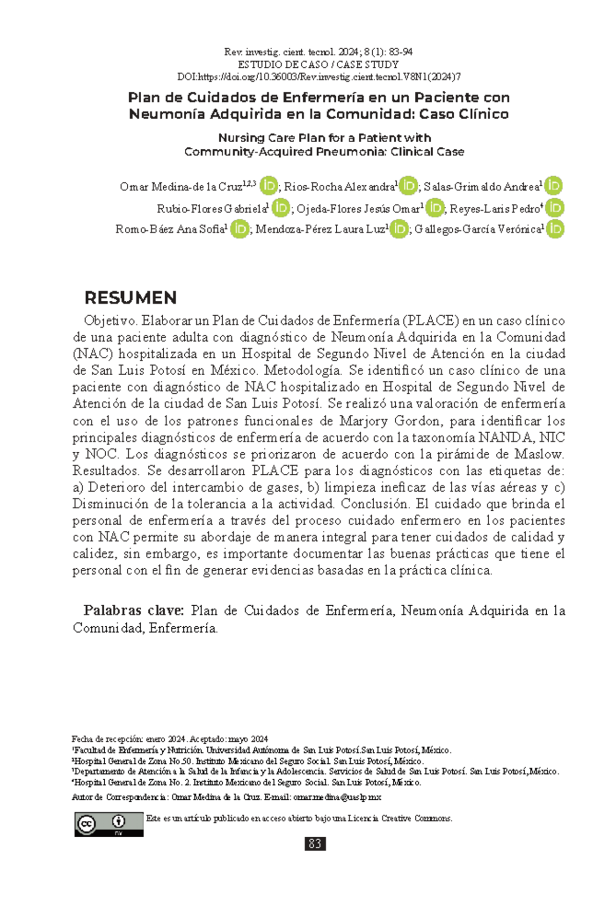 Plan de Cuidados de Enfermería para Neumonía Adquirida en la Comunidad ...
