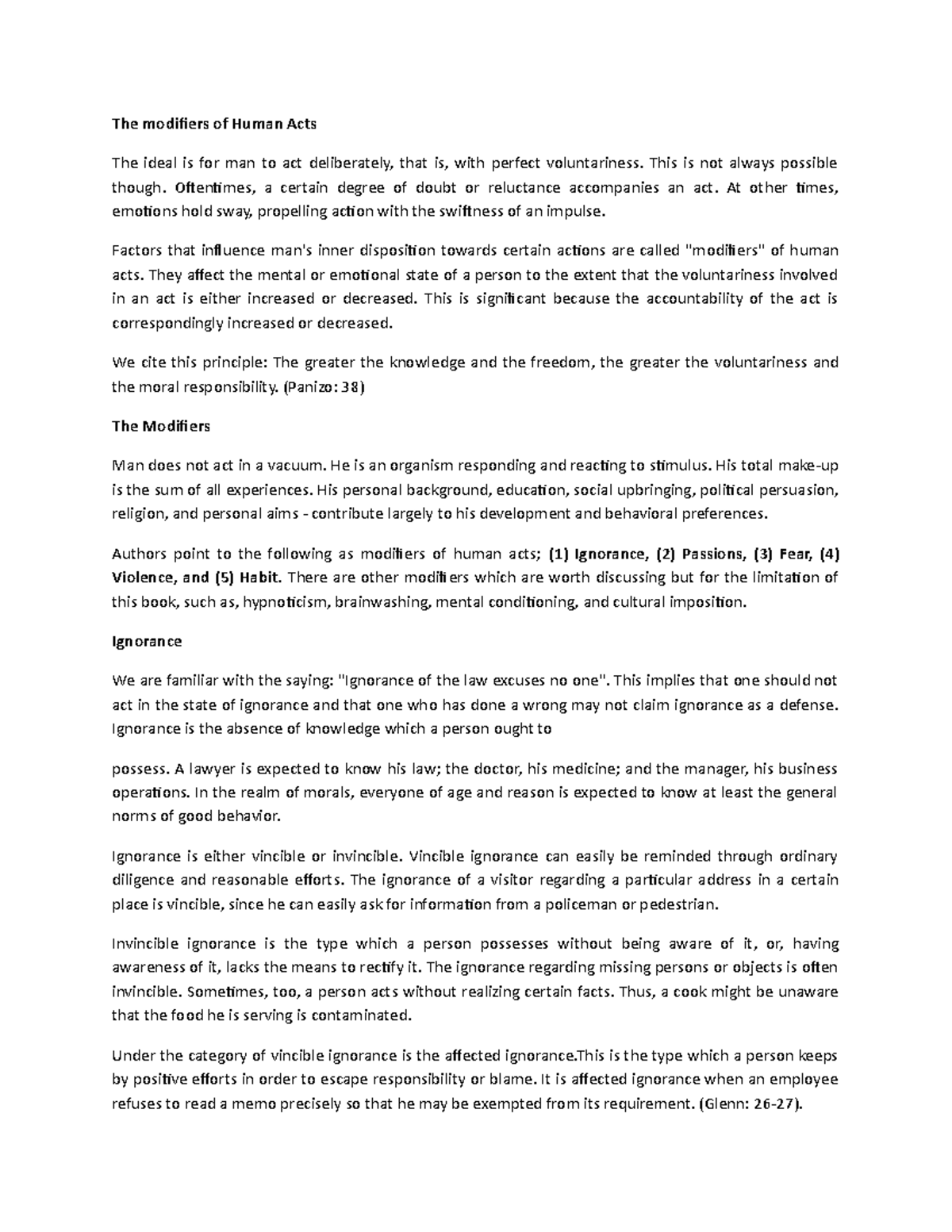 Modifiers of Human Acts: Exploring Factors Influencing Voluntariness ...