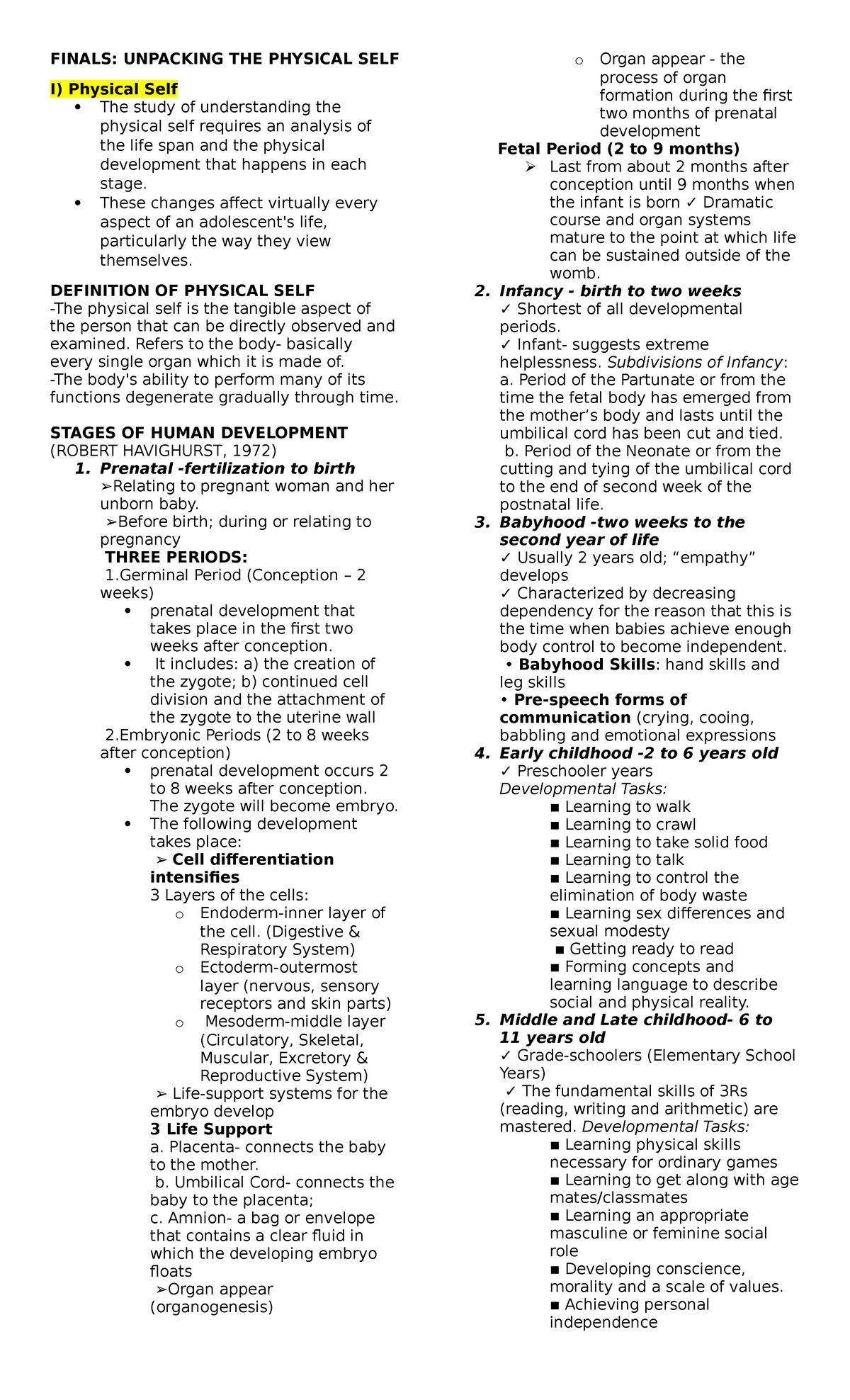 UTS-Finals-Reviewer: Understanding the Physical Self and Development ...