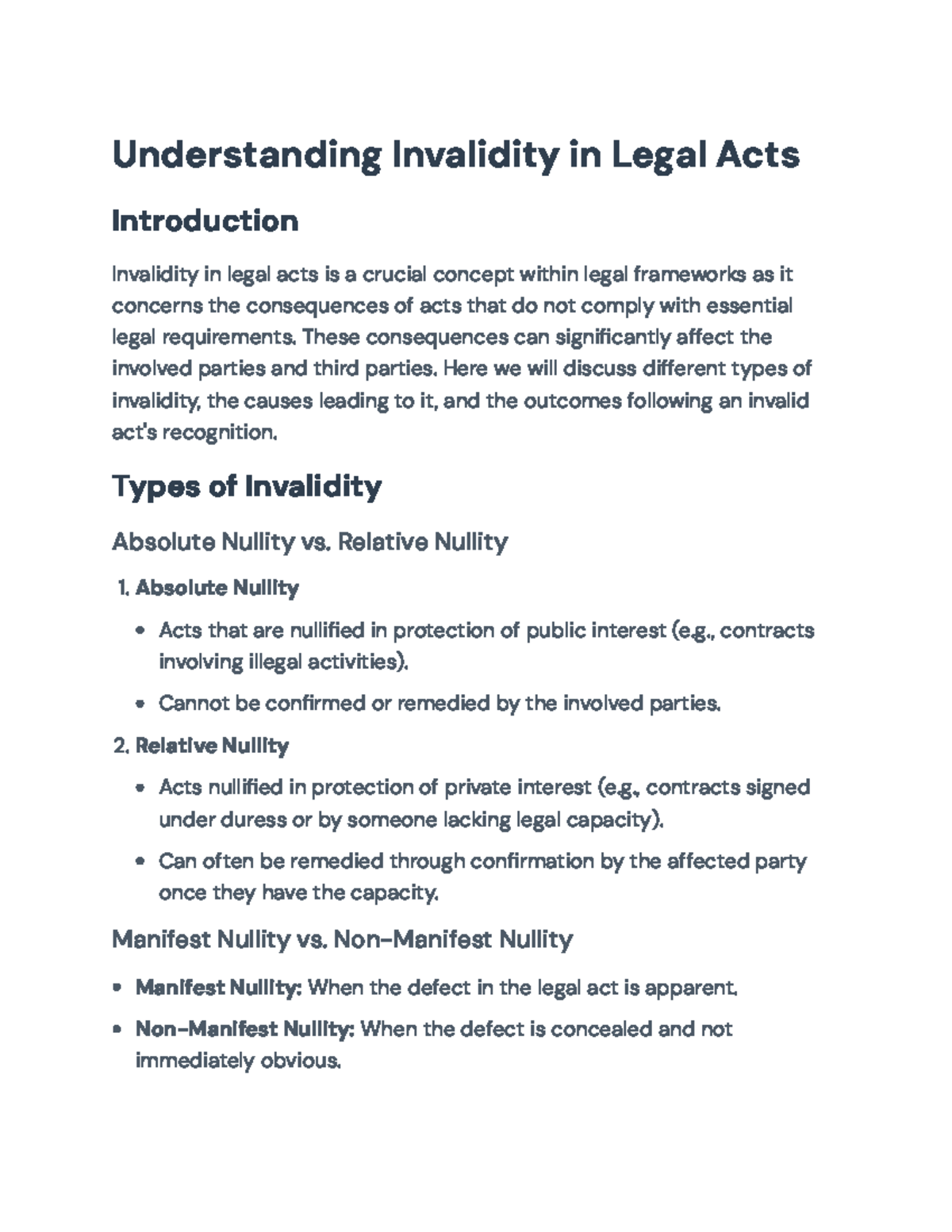 Understanding Invalidity in Legal Acts: Types, Causes, and Consequences - Understanding ...