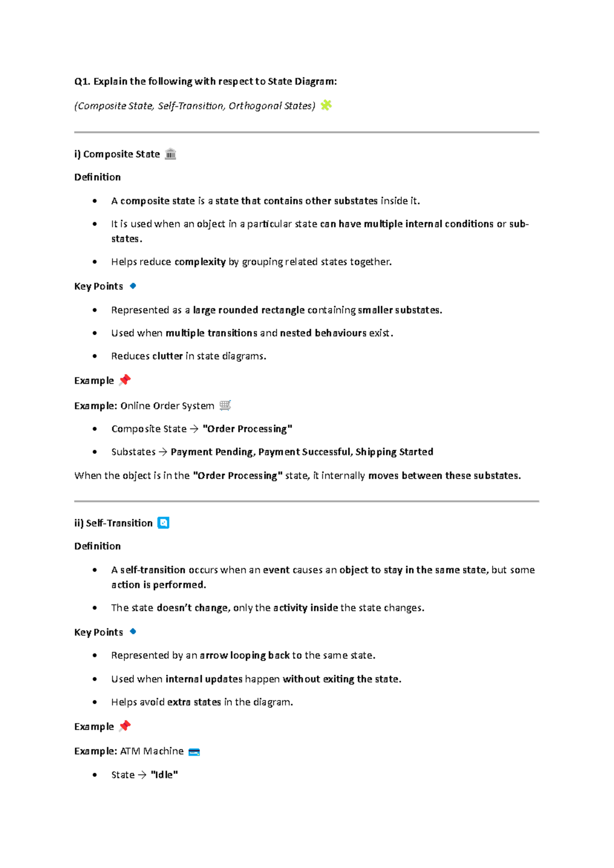 OOMD UT2 - State Diagrams: Composite & Orthogonal States Explained ...