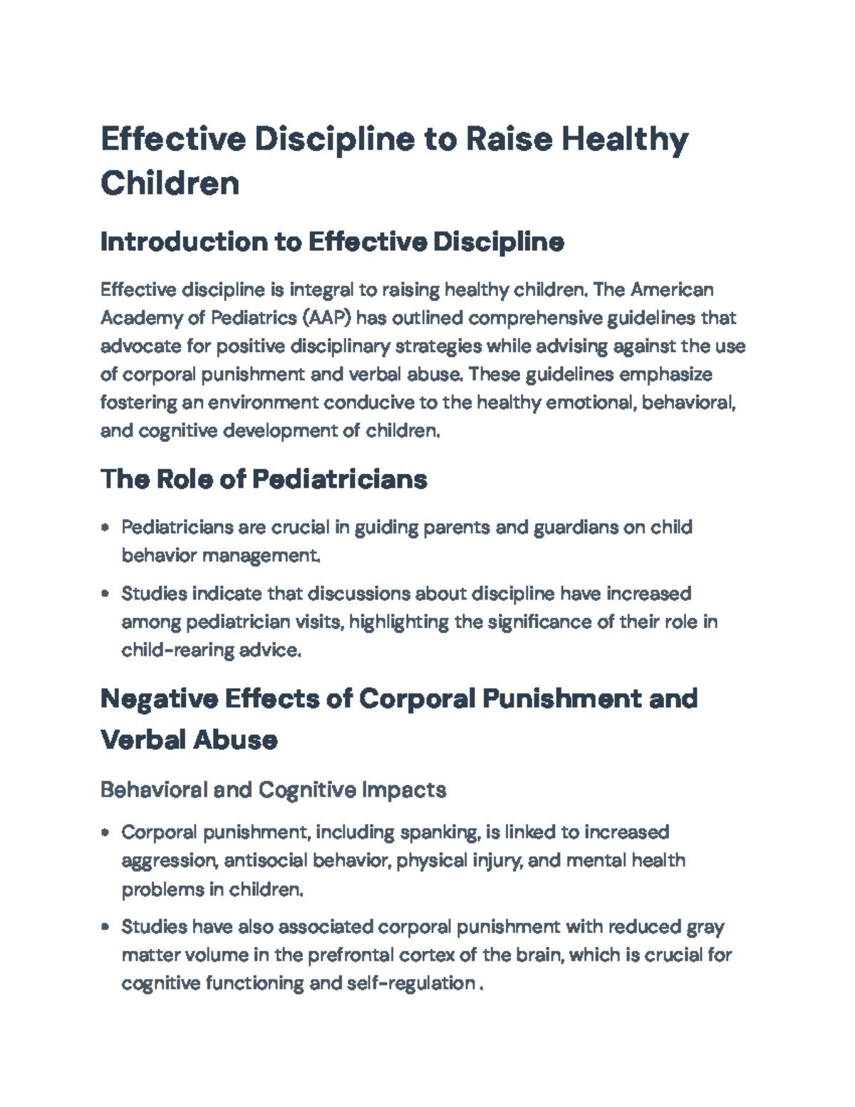Effective Discipline Strategies for Healthy Child Development - AAP ...