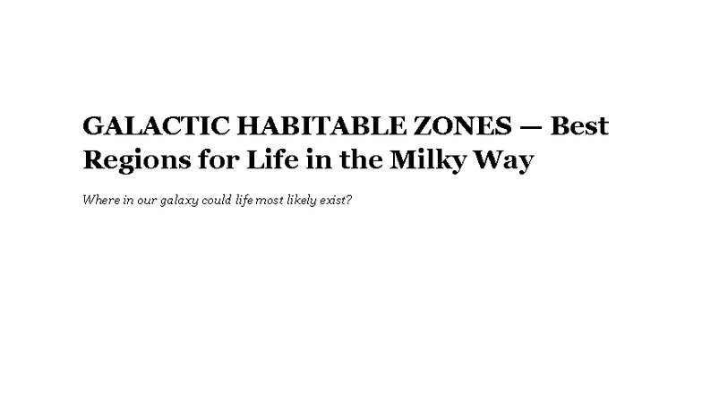 A33 - Astronomy Lesson: Galactic Habitable Zones Explained - Studocu