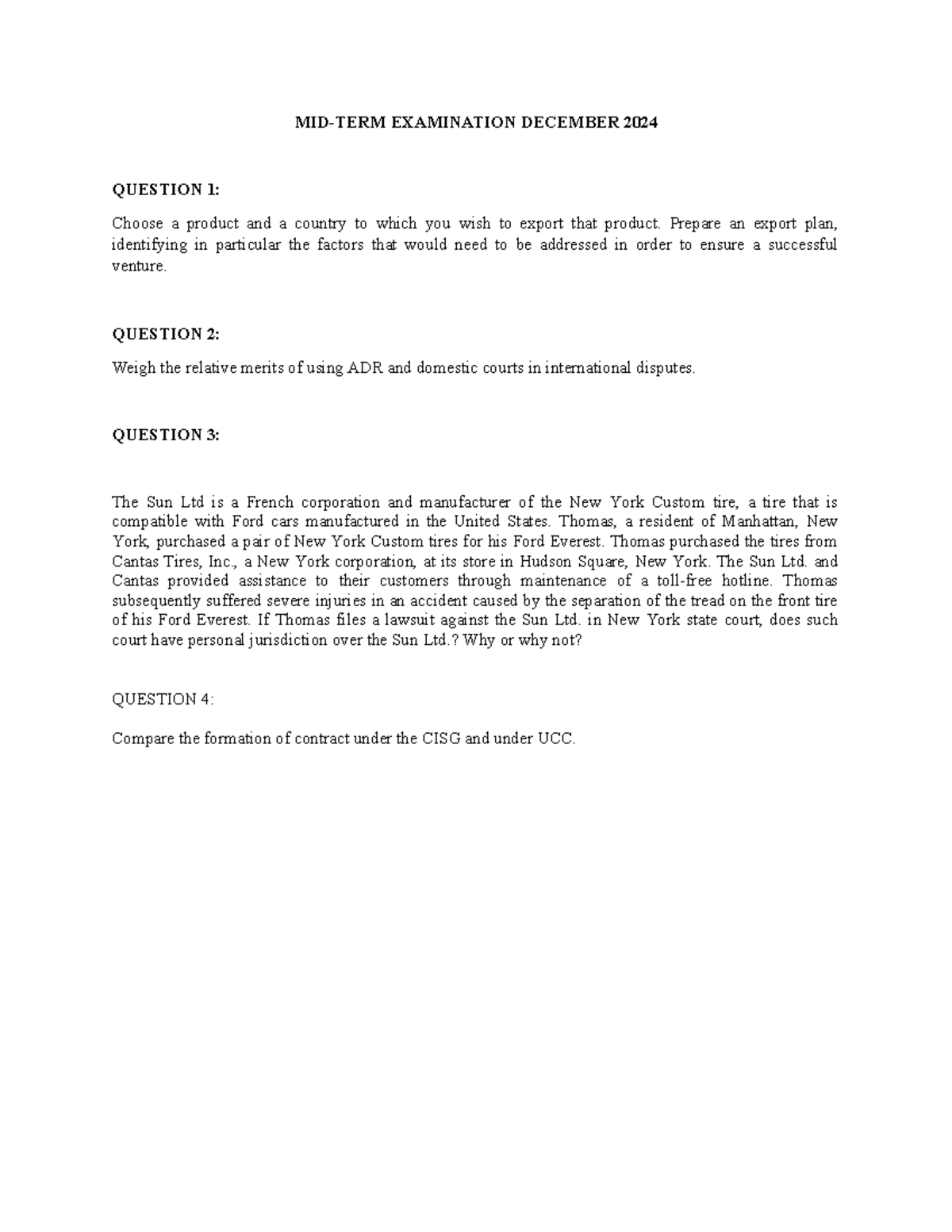 MID-TERM Examination December 2024 - MID-TERM EXAMINATION DECEMBER 2024 ...