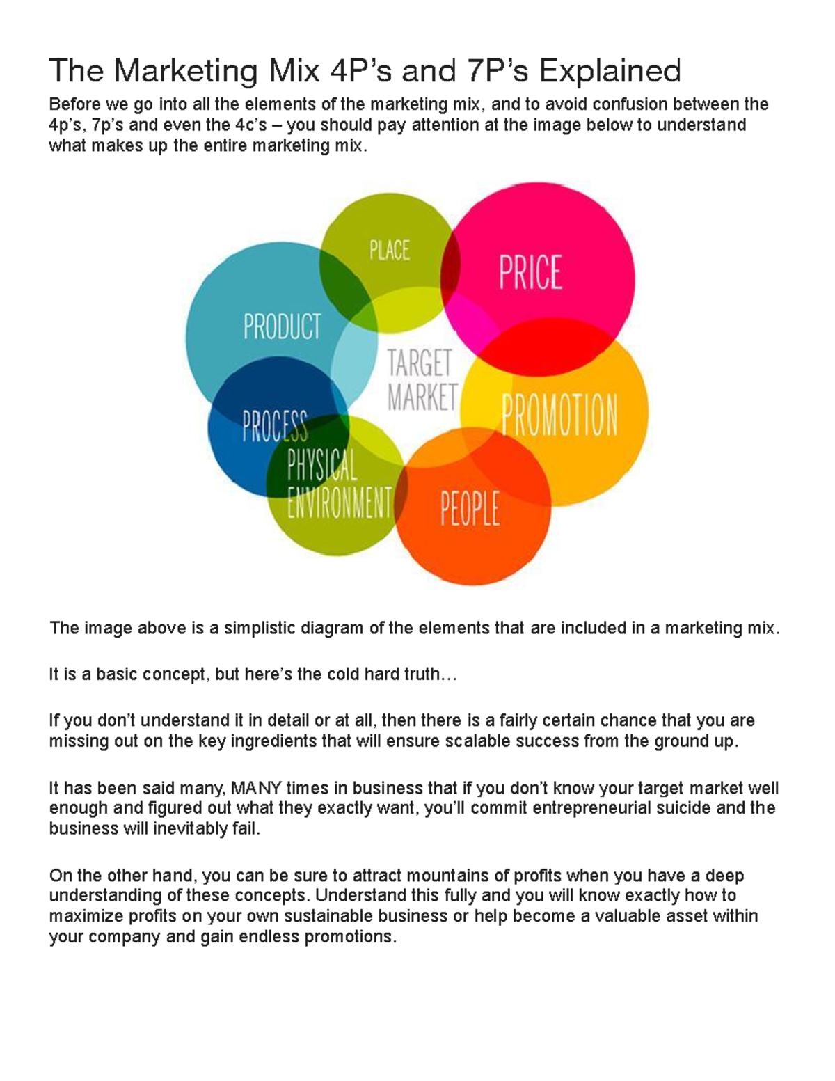 Marketing Mix Concepts: 4P’s & 7P’s Breakdown for Success - Studocu