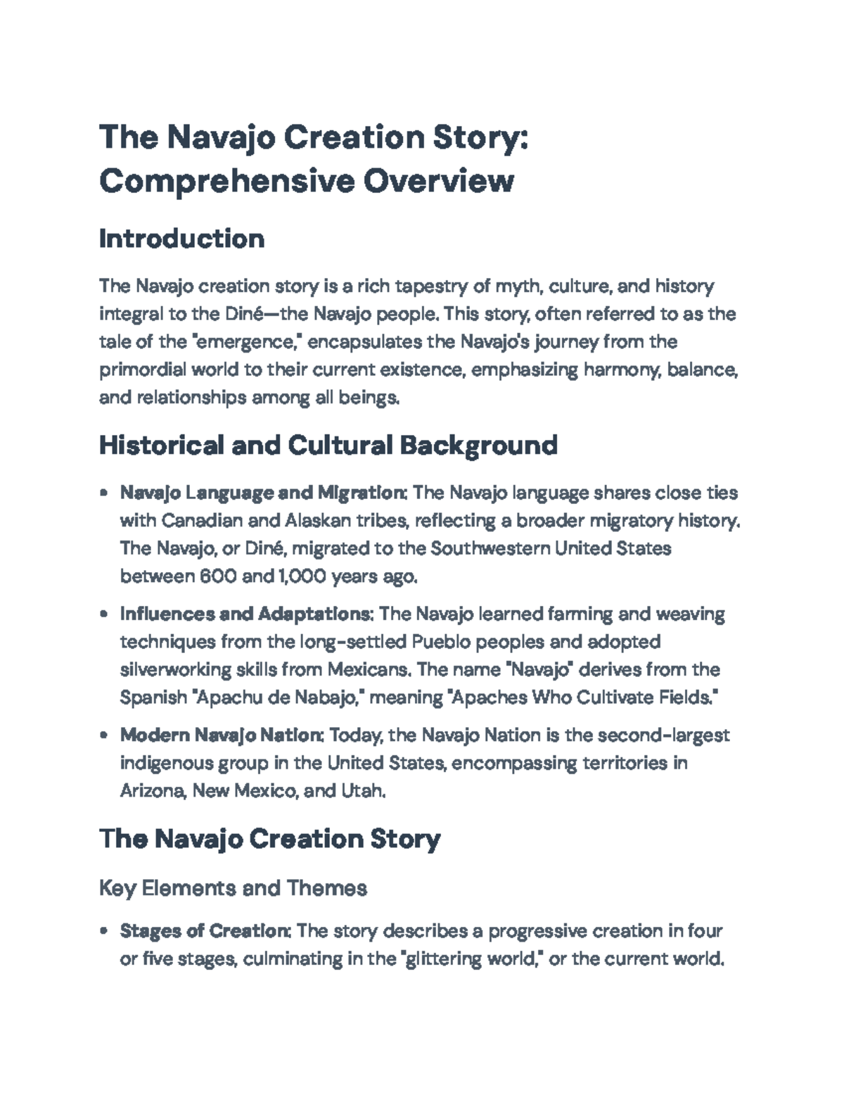 Navajo Creation Story Overview: Cultural Insights and Key Themes - The ...