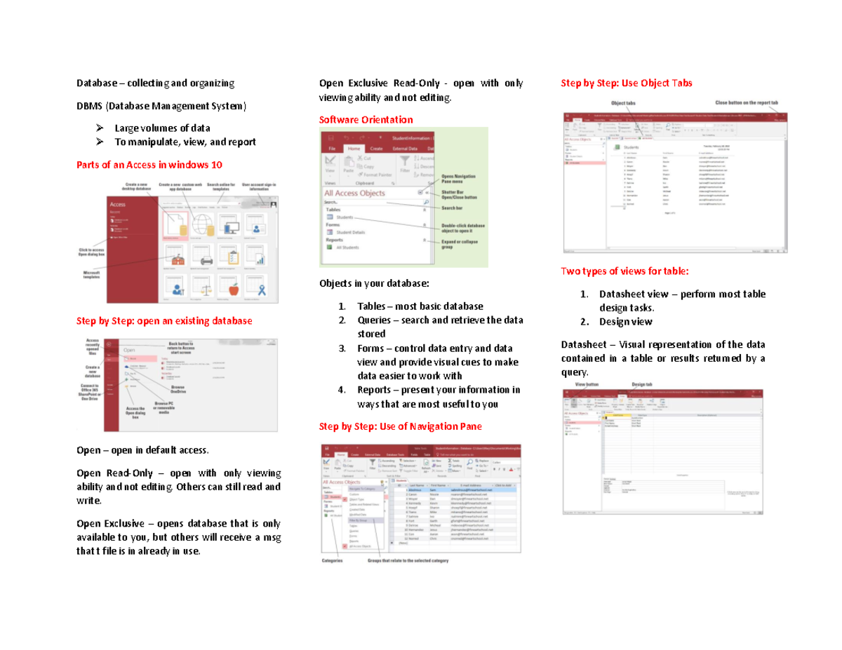 Chapter 1 3 reviewer - Database – collecting and organizing DBMS (Database Management System ...