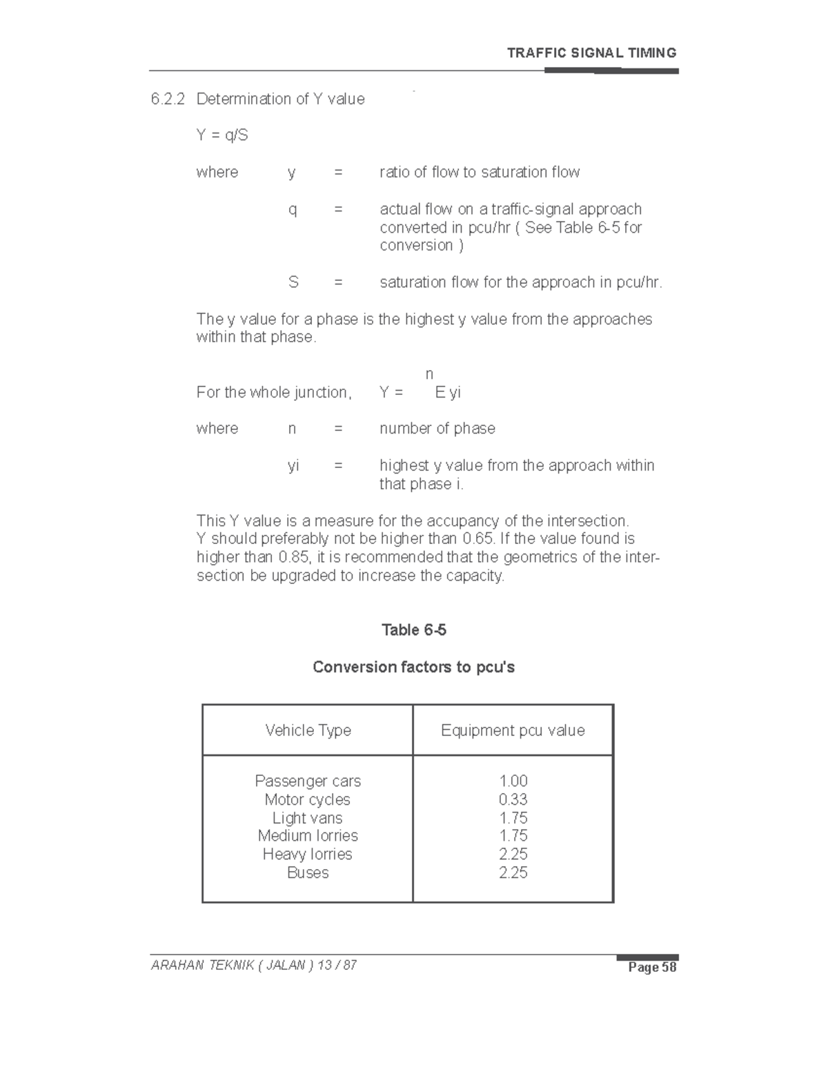 Appendix JKR - Traffic Signal Timing & PCU Conversion Factors - Studocu