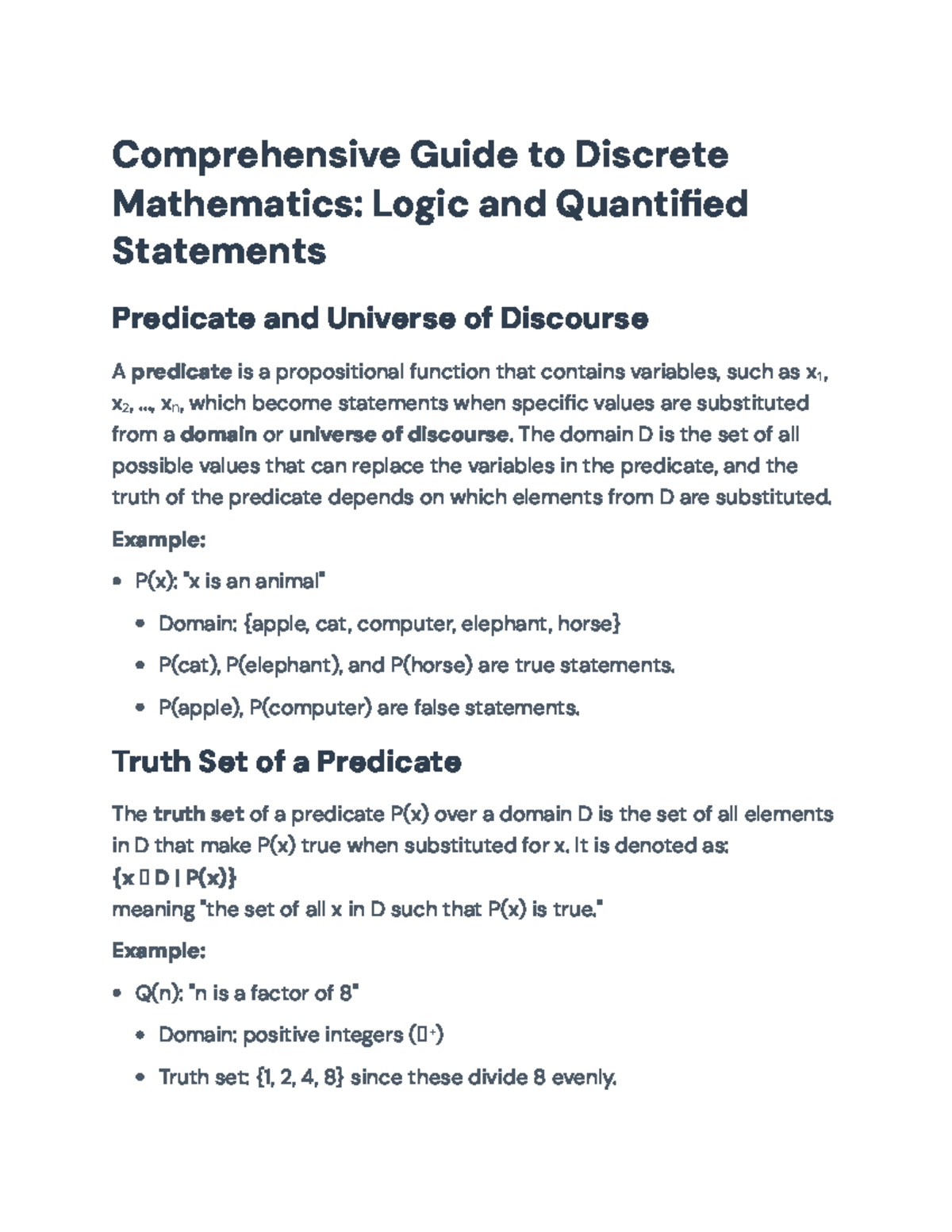 Comprehensive Guide to Discrete Math (MATH101): Logic & Quantified ...