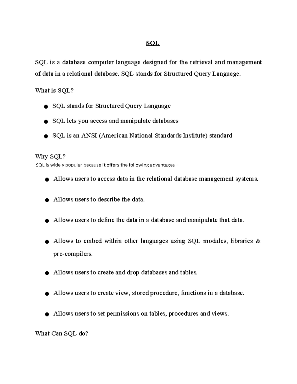 UNIT-3-Chapter 3-SQL Queries: Understanding SQL Basics and Commands - Studocu