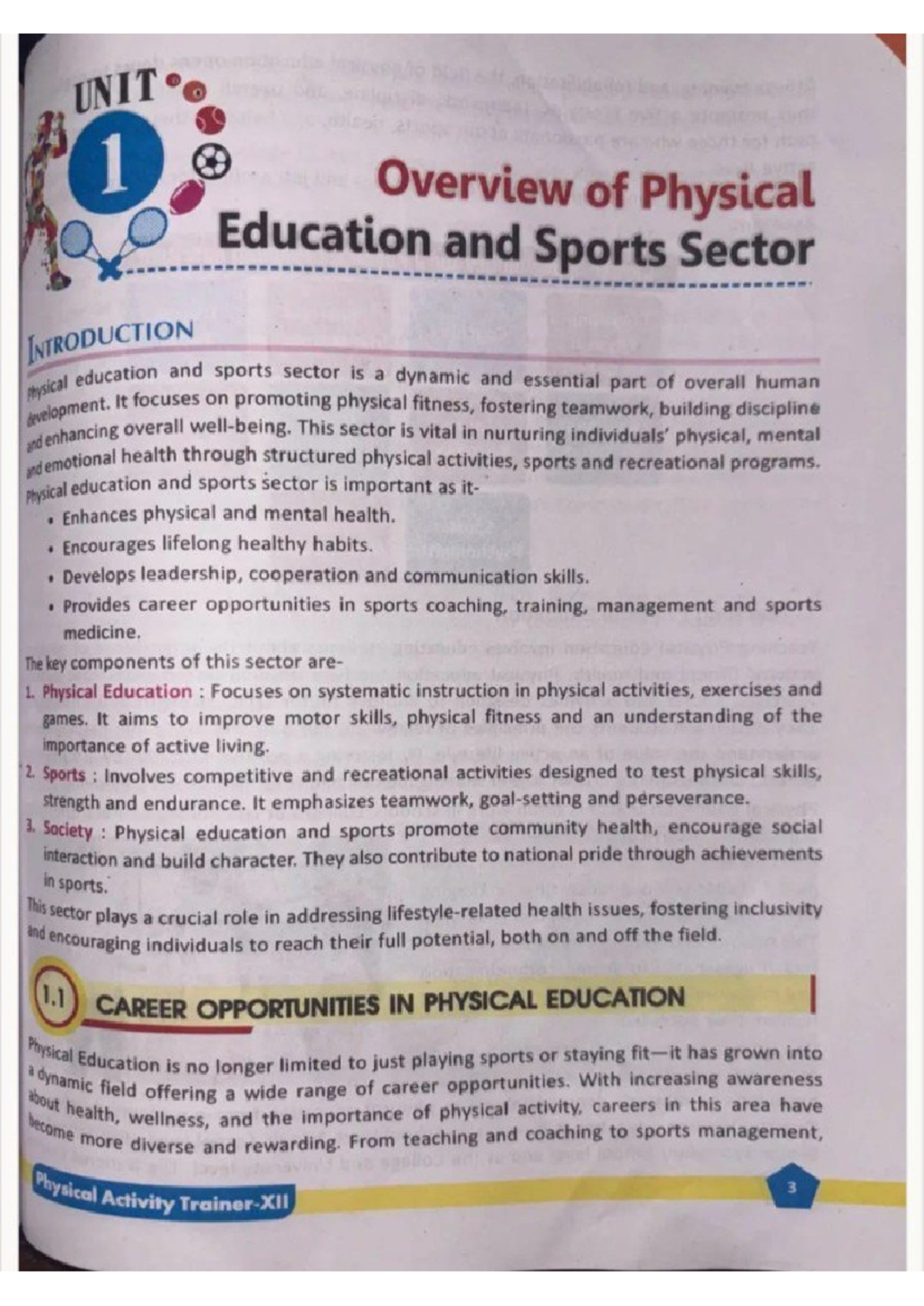 PE 101: Overview of Physical Education & Career Opportunities - Studocu
