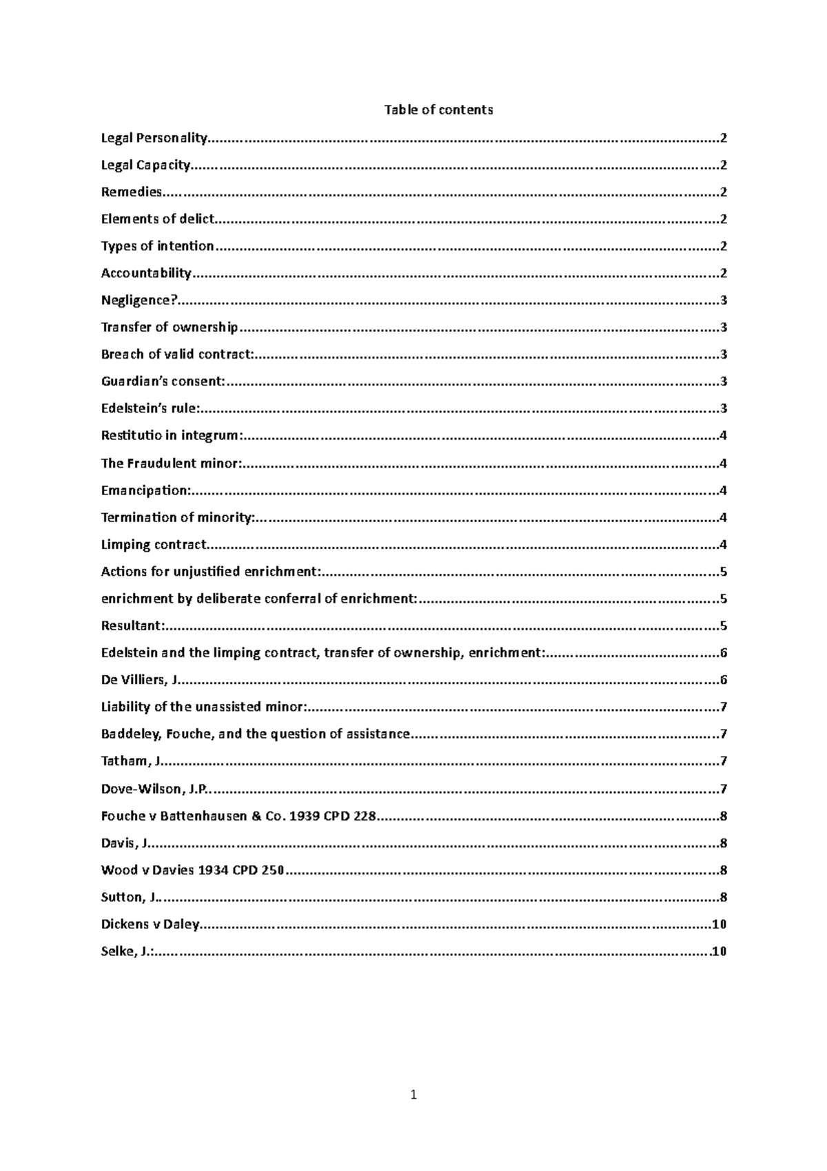 Capacity, status, persons, liability and all that shit - Chapter 2 1 ...