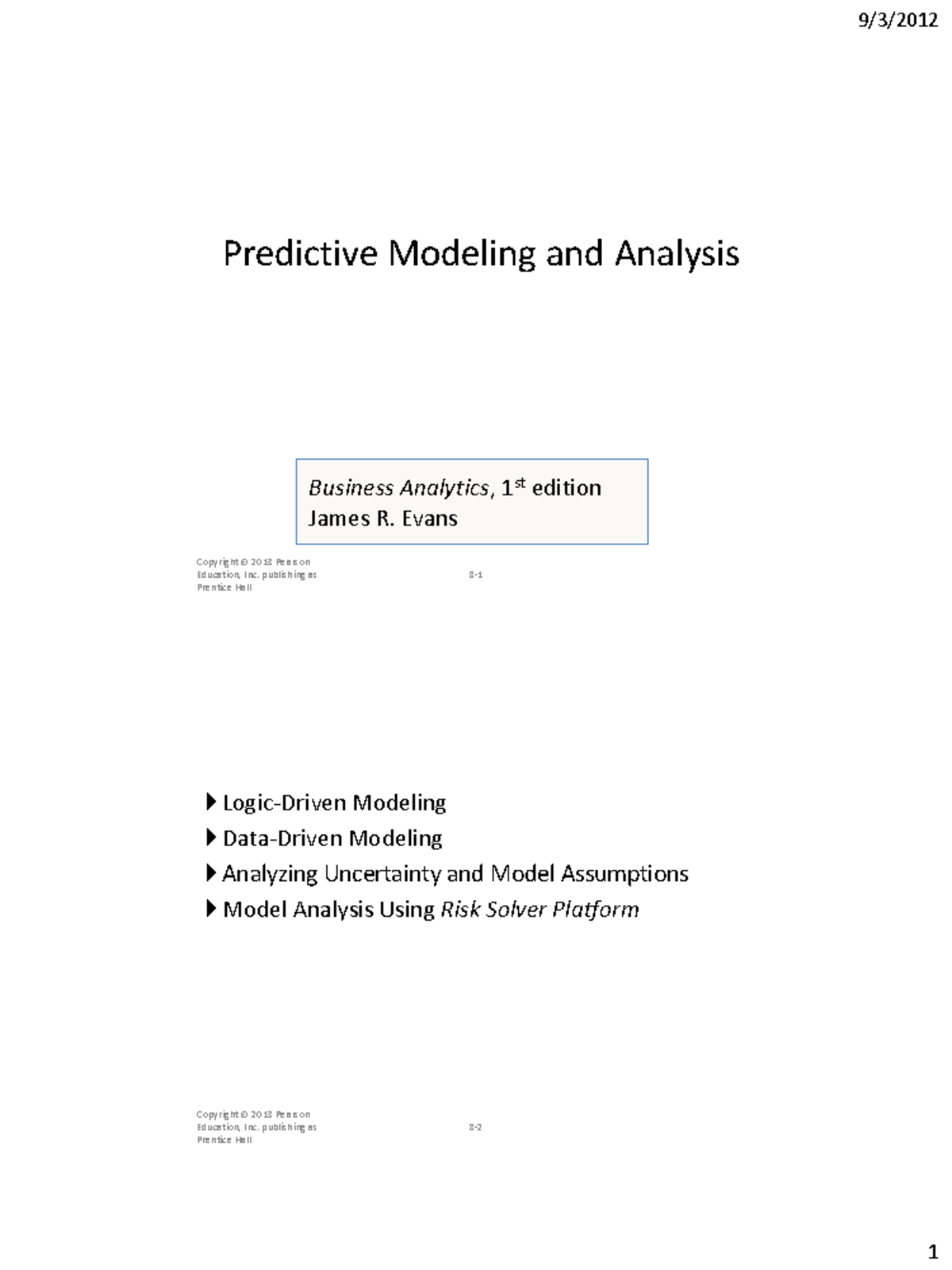 Chapter 1: Predictive Analysis in Business Analytics (BA 101) - Studocu