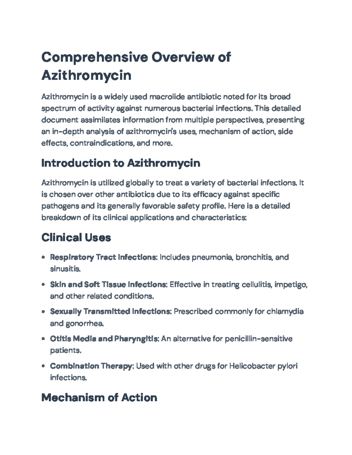 In-Depth Analysis of Azithromycin: Uses, Mechanism, and Side Effects ...