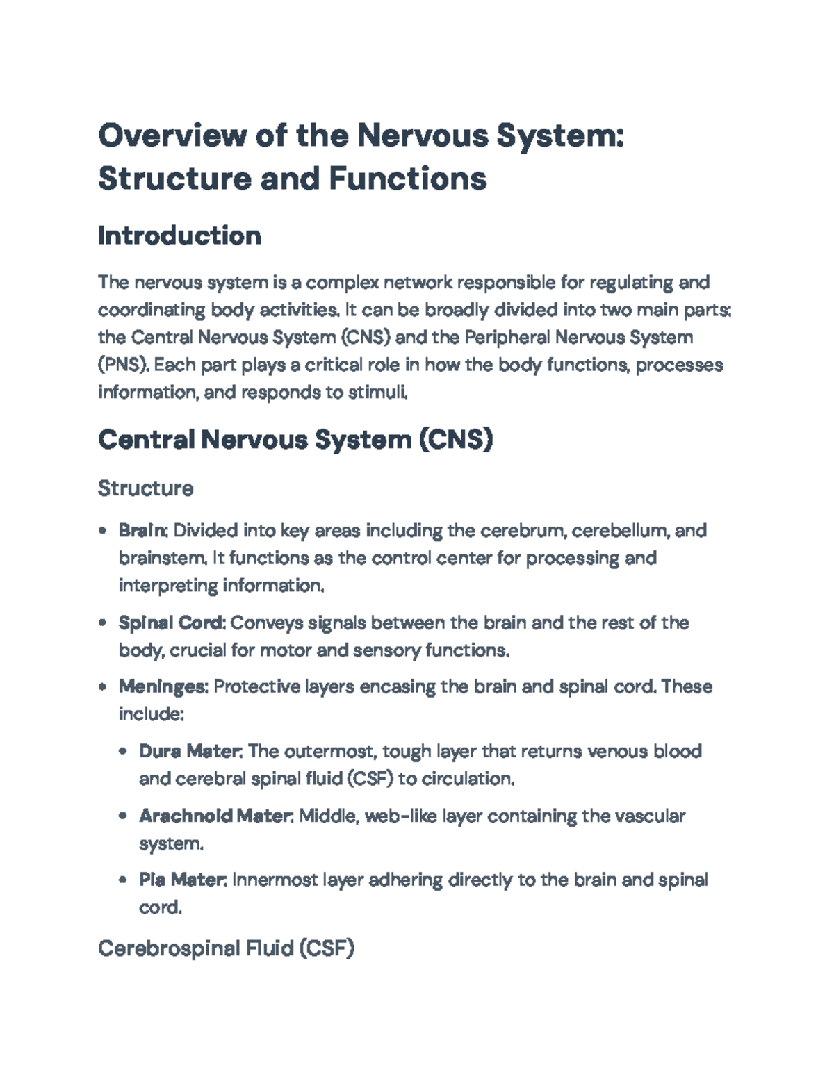 Nervous System Overview: Structure, Functions & Pharmacology Insights ...