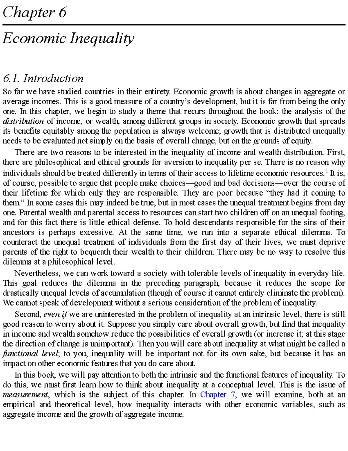 Chapter 6: Economic Inequality - Understanding Measurement and ...