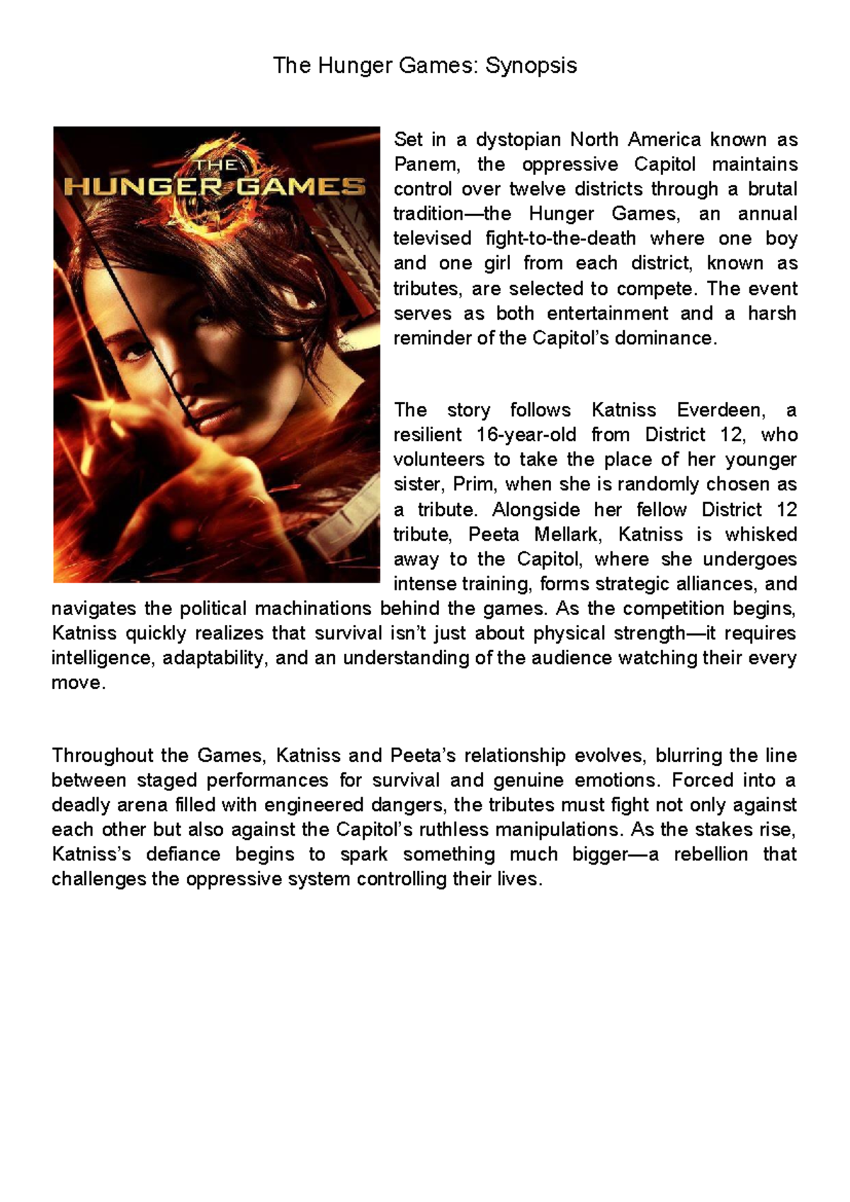 The Hunger Games (2012): A Critical Analysis of Class & Gender Roles ...