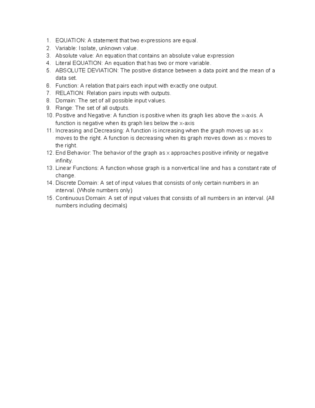 MATH 101: Overview of Equations, Functions, and Domains - Studocu