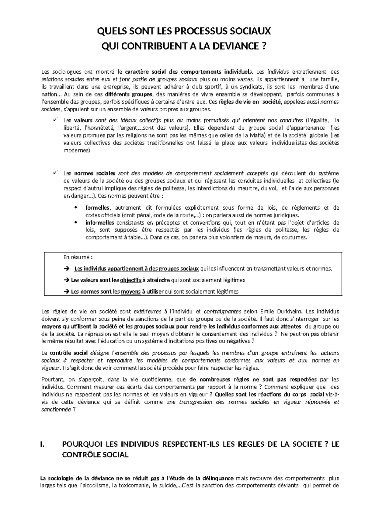 03 A - Quels sont les processus qui conduisent à la déviance - QUELS ...