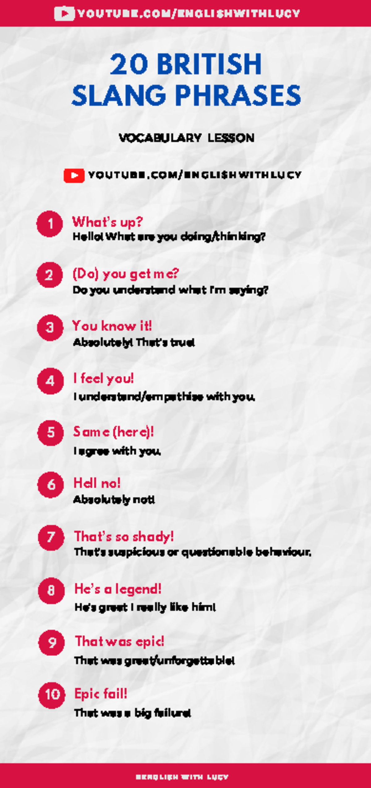 20 British Slang Phrases - 20 BRITISH SLANG PHRASES VOCABULARY LESSON ...