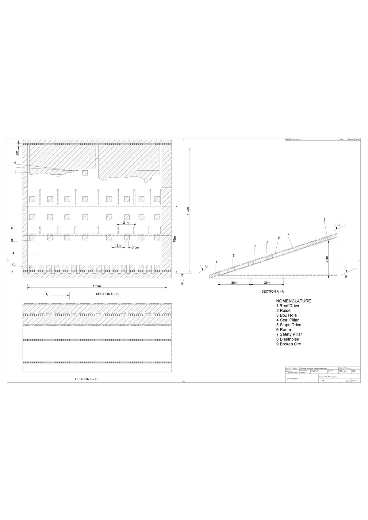 Drawing 2-Model - underground mine design - 4 2 1 21m C 6 5 15m 4 3 1 2 ...