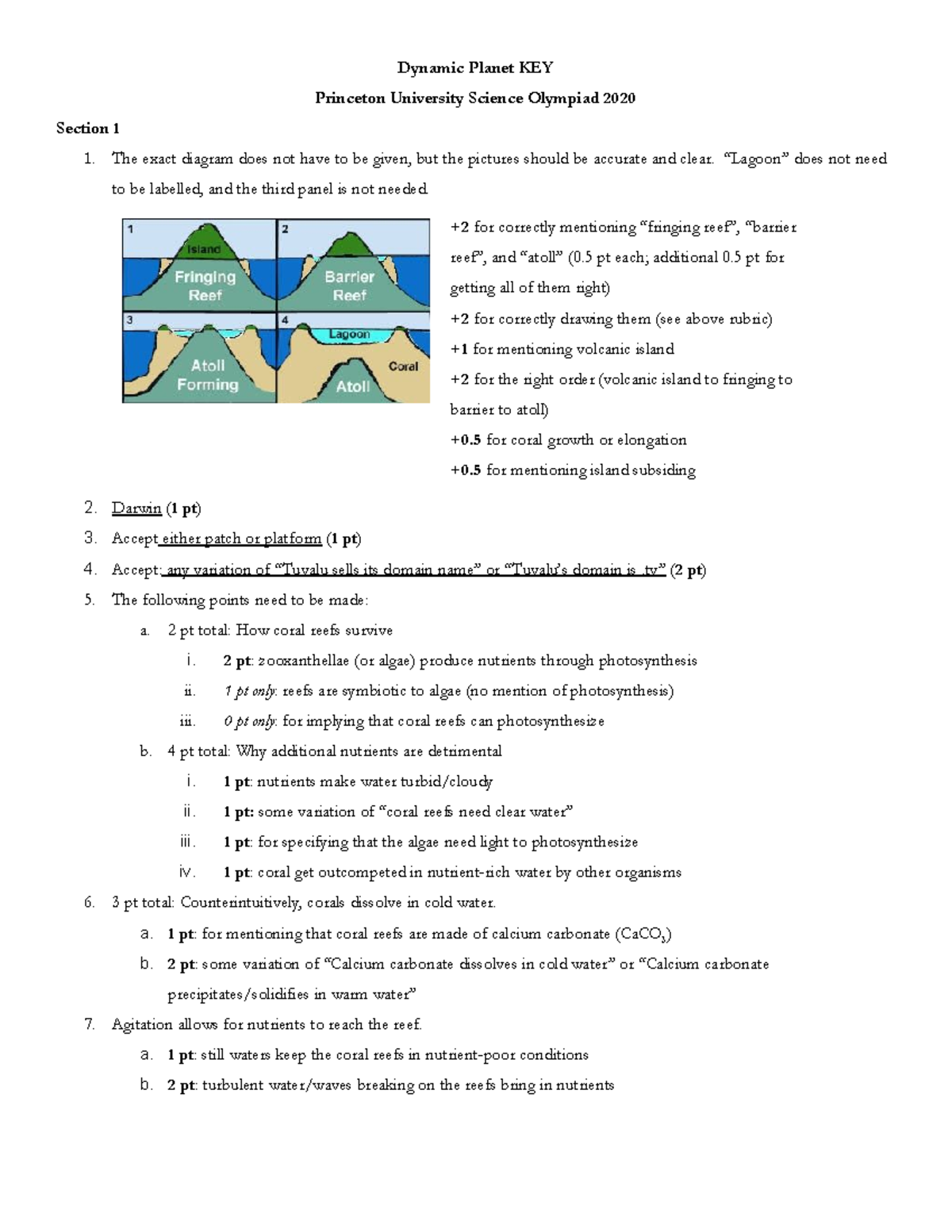 2020 Princeton University Dynamic Planet Answer Key - Studocu