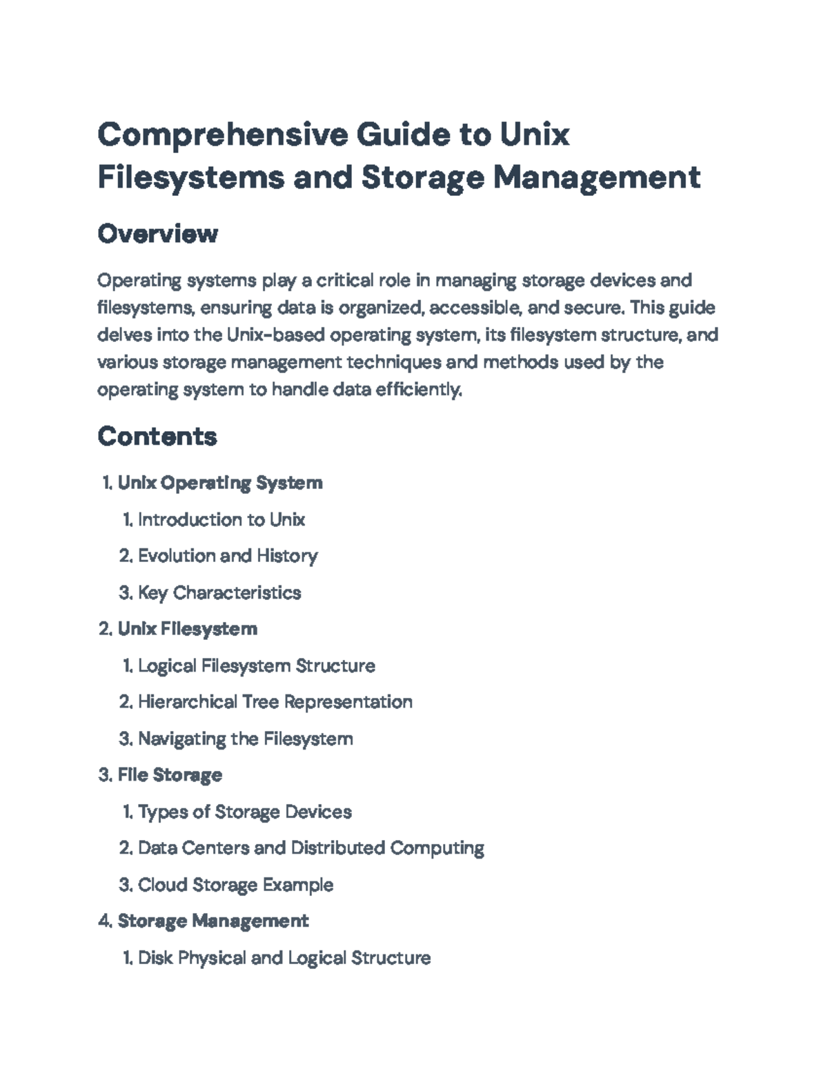 Comprehensive Guide to Unix Filesystems and Storage Management ...
