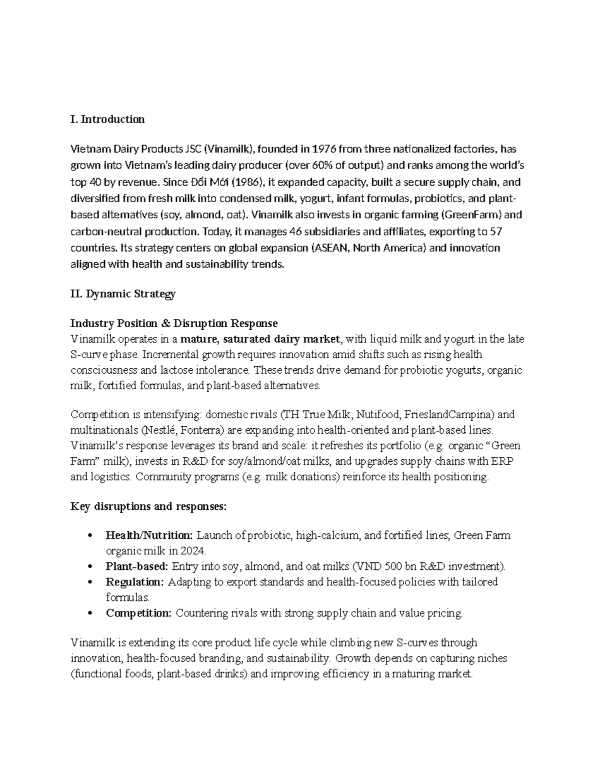 Advanced Strategy Analysis of Vinamilk (Vietnam Dairy Products JSC ...