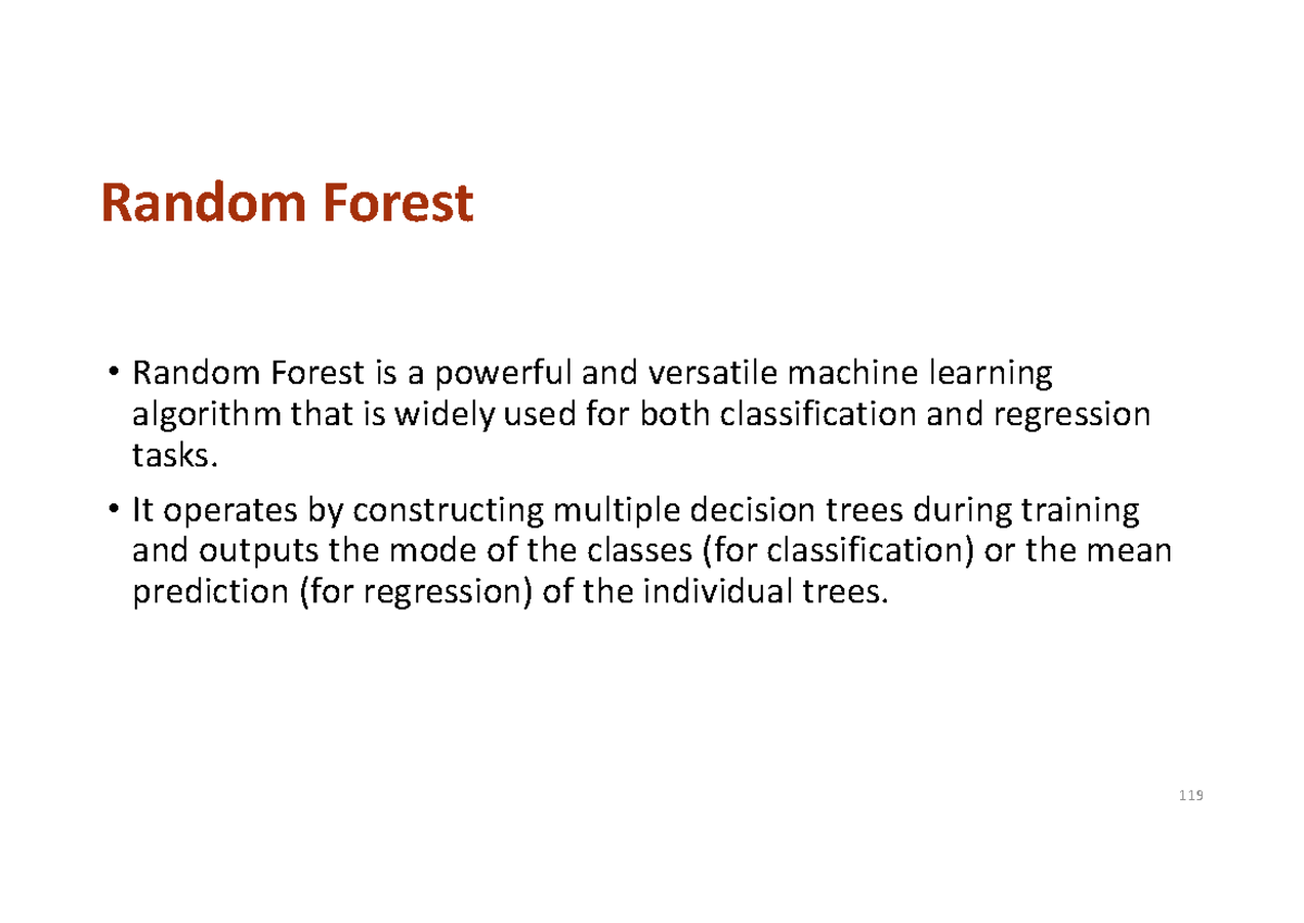 Week 9 Lecture 1: Understanding Random Forest in Machine Learning - Studocu