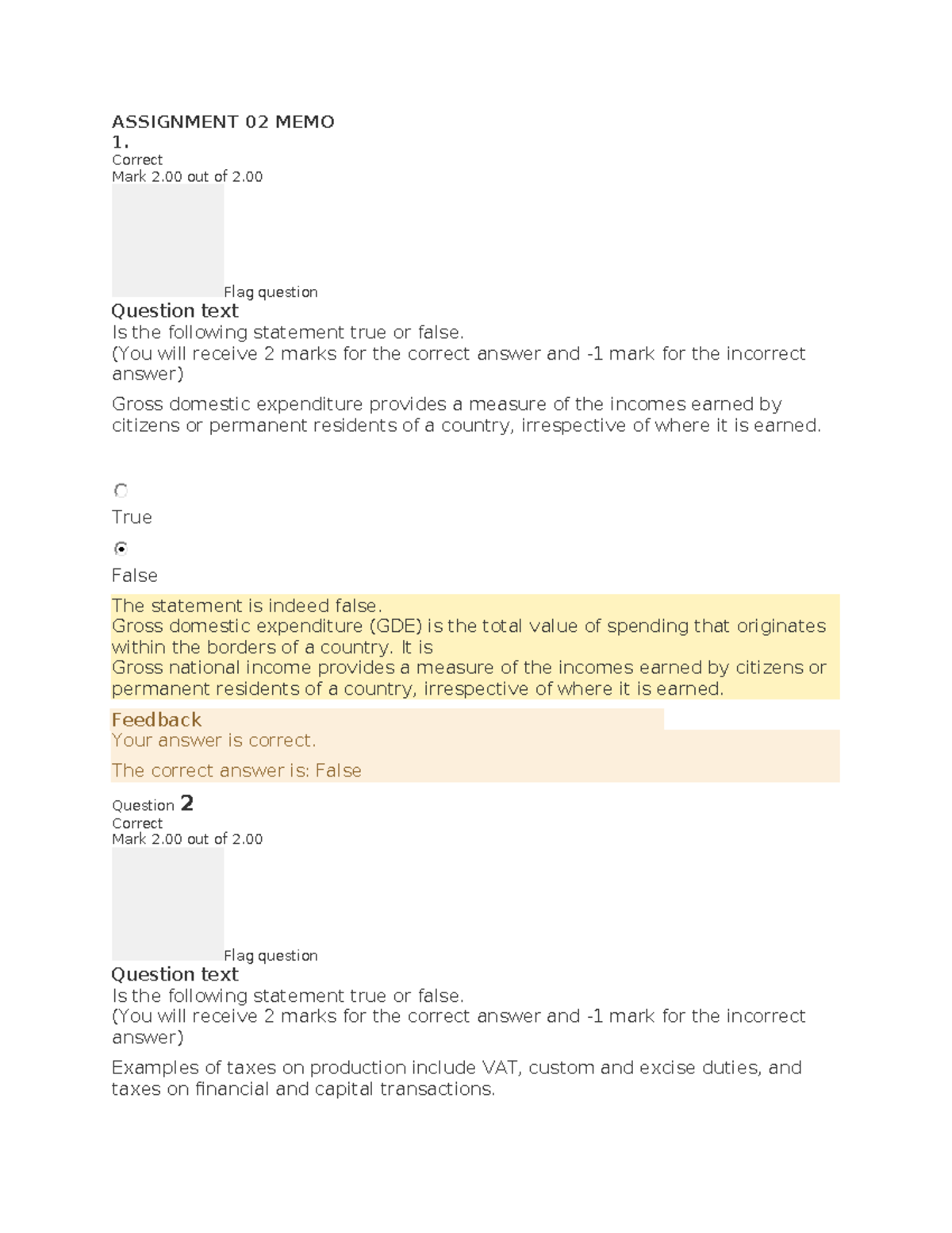 Assignment 02 Memo Review for ESC2603 2022 - Studocu
