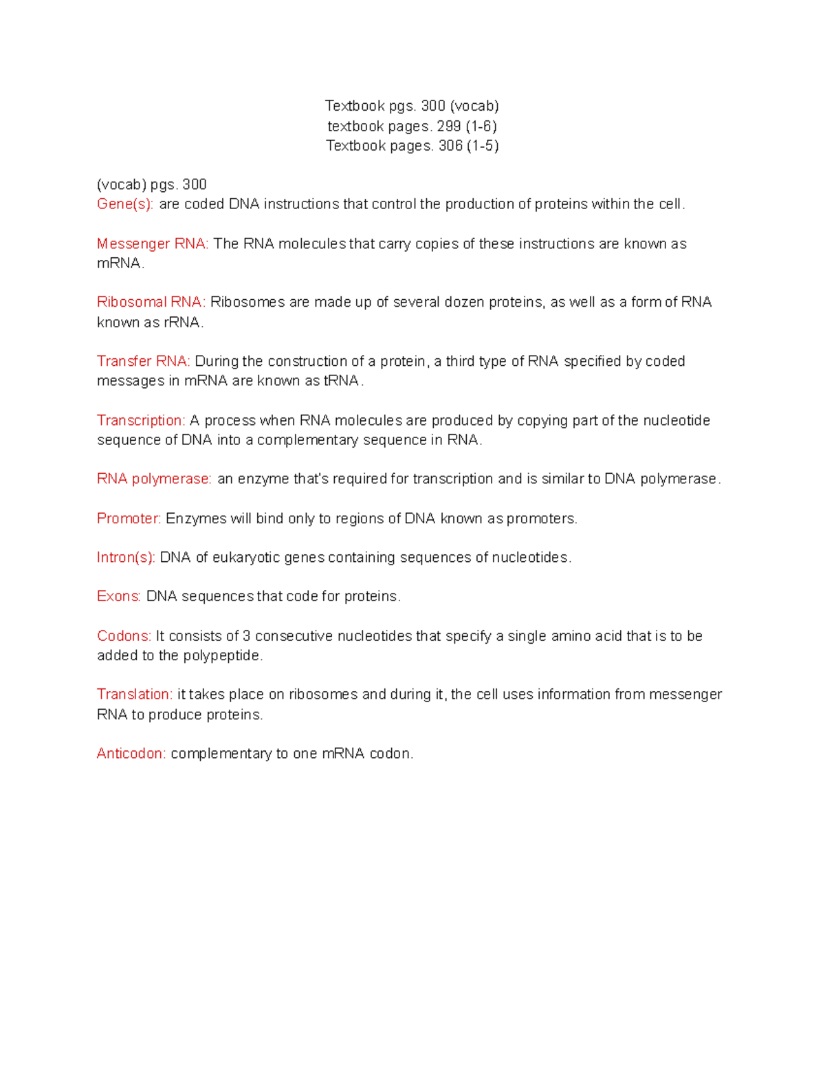 Biology Textbook Notes: Key Concepts from Pgs. 299, 300, 306 - Studocu