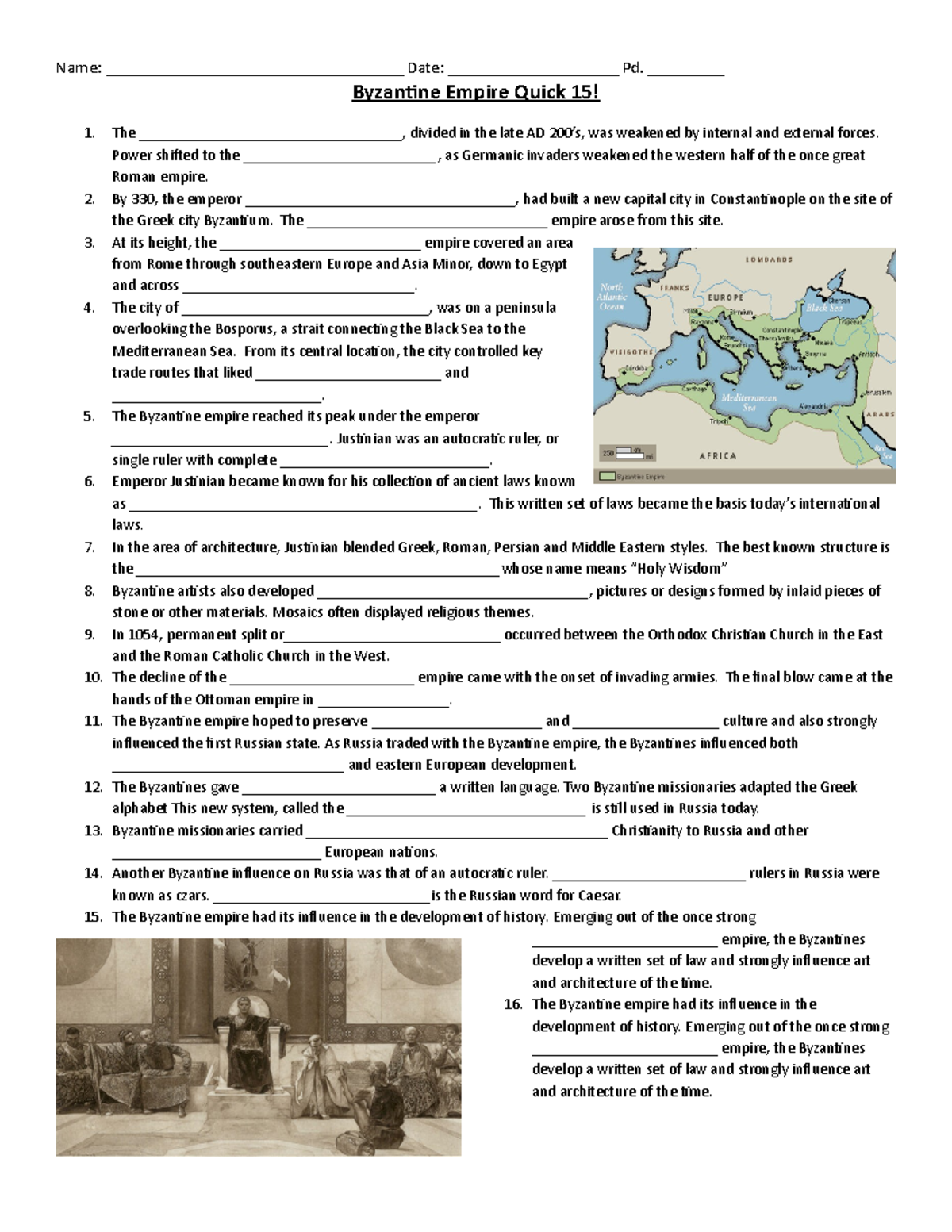 Diego Baltazar - World History Unit 3The Byzantine Empire Quick 15Facts ...