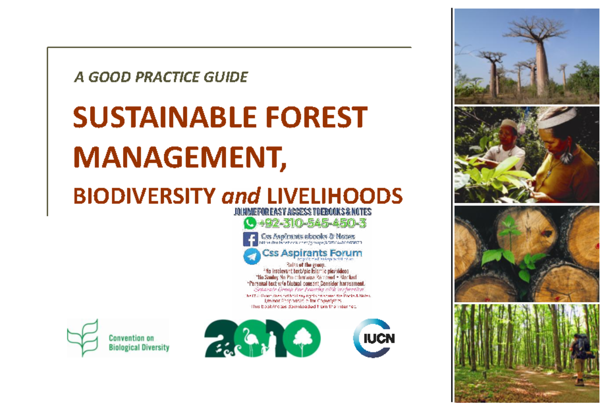 Sustainable Forest Management, Biodiversity & Livelihoods: A Guide ...