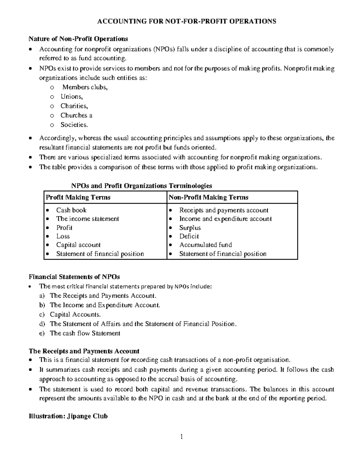 ACCOUNTING FOR NPOs: Fund Accounting Principles and Practices - Studocu