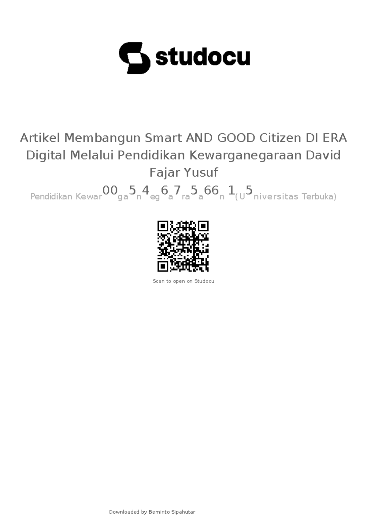 Membangun Karakter Smart & Good Citizen Melalui PKn di Era Digital ...