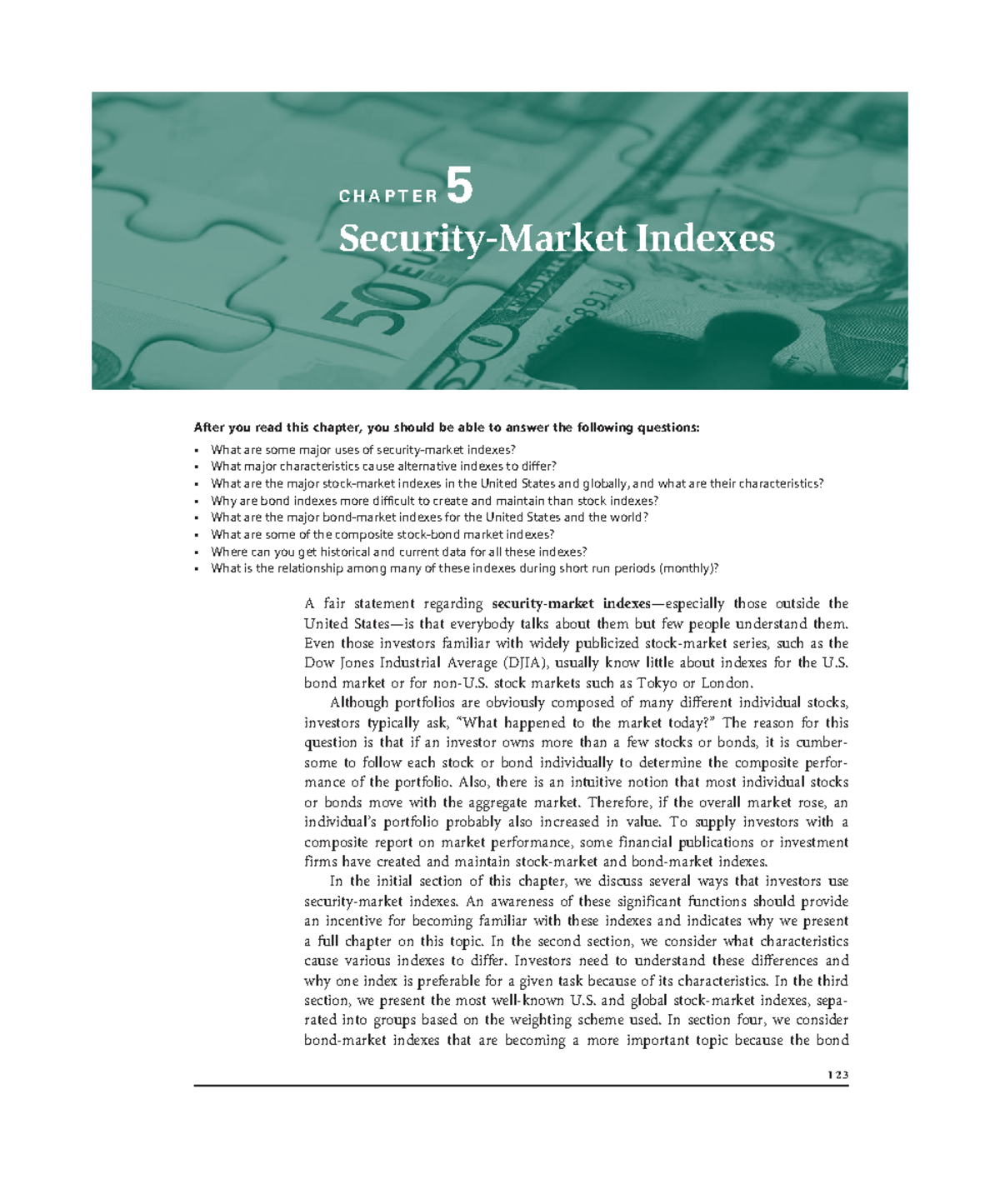 CHAPTER 5: Indexes and Their Importance in Financial Markets - Studocu