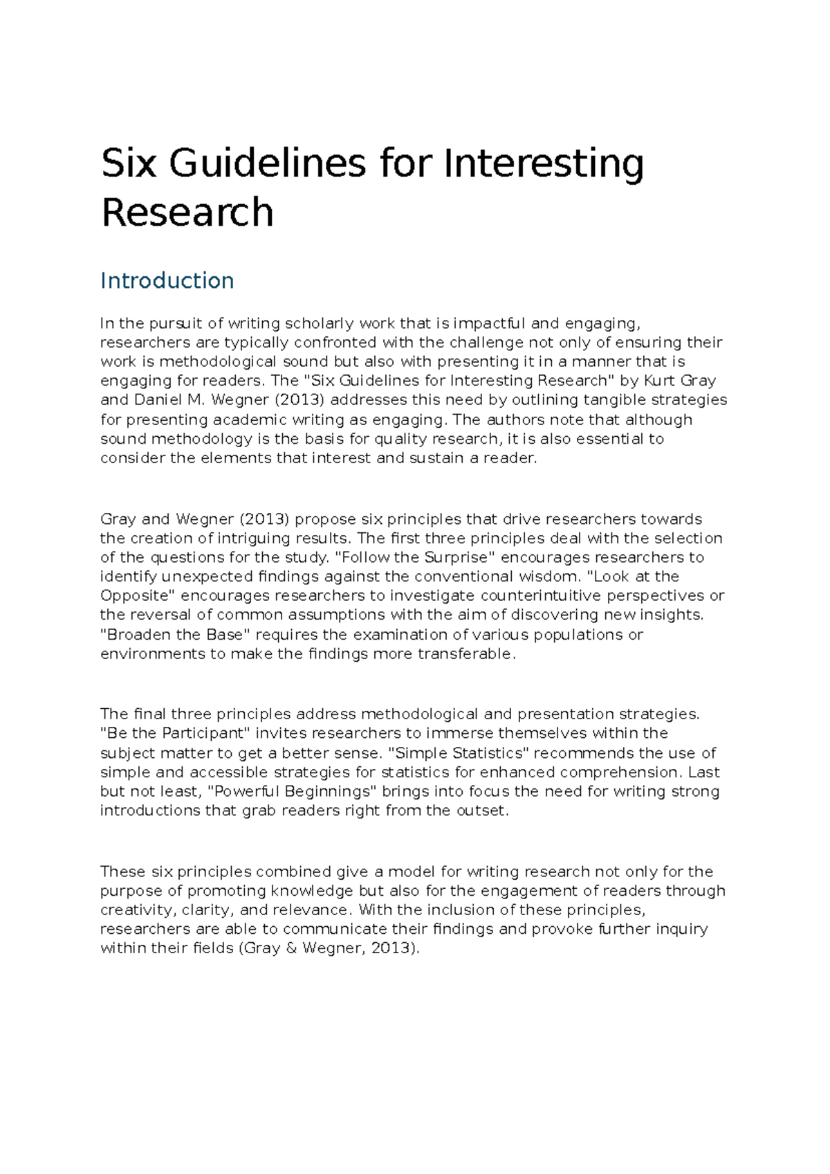 Tutorial 3 - Engaging Research Introductions: 6 Key Guidelines - Studocu
