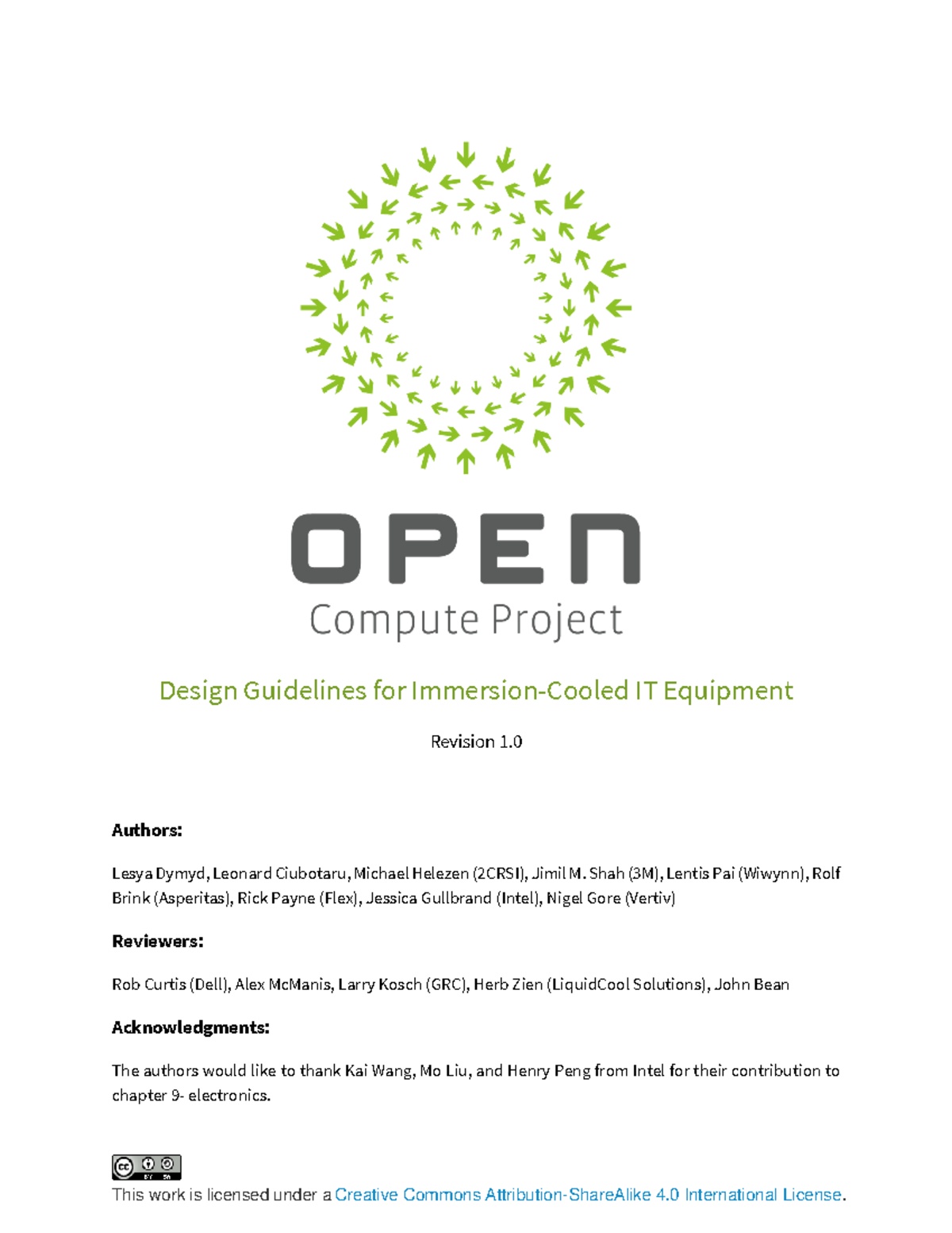 OCP Design Guidelines for Immersion-Cooled IT Equipment - Rev 1 - Studocu